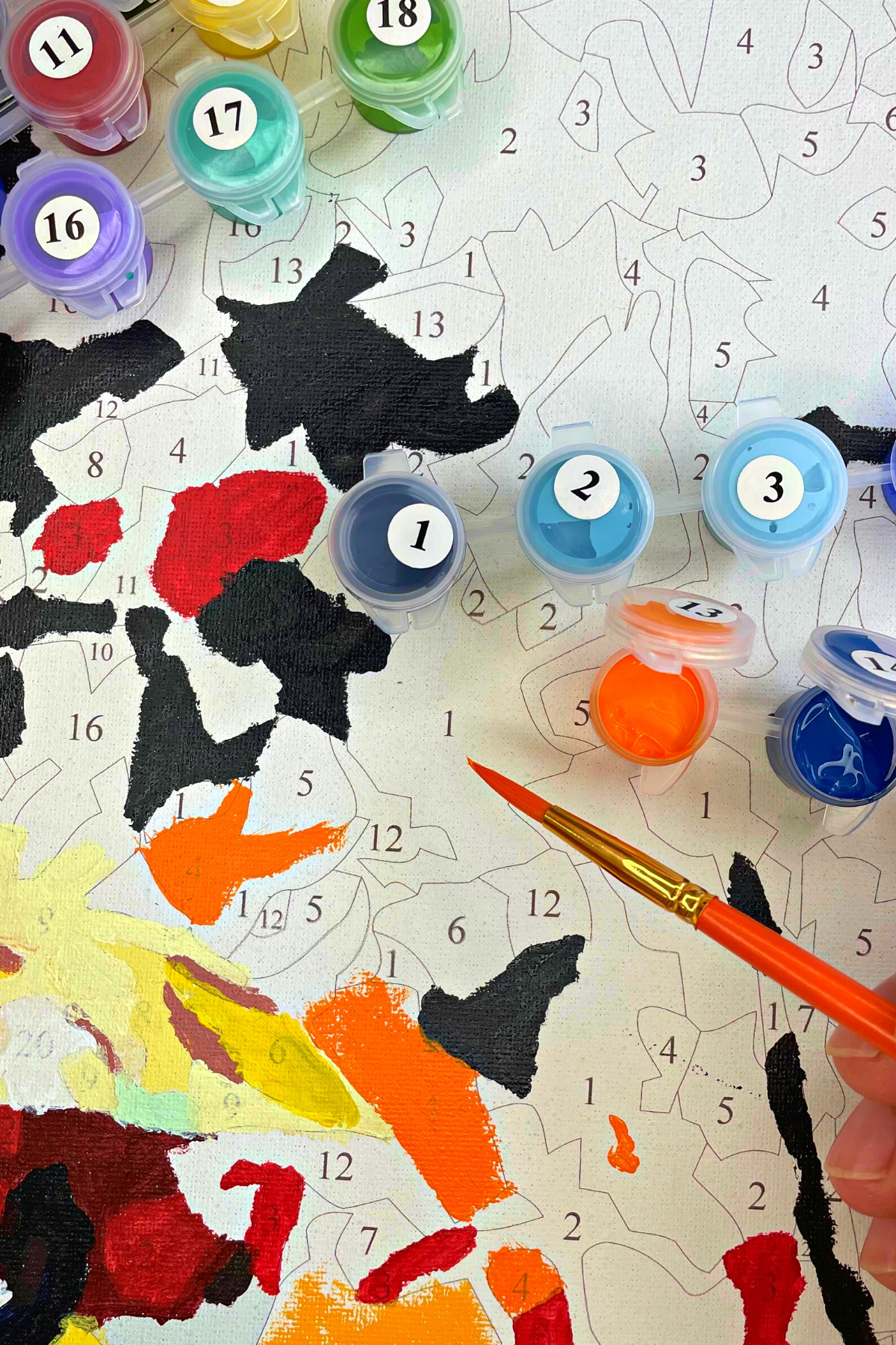 Talehobby Vazo Çiçek - Sayılarla Boyama Seti Kasnağa Gerili 40x50cm ...