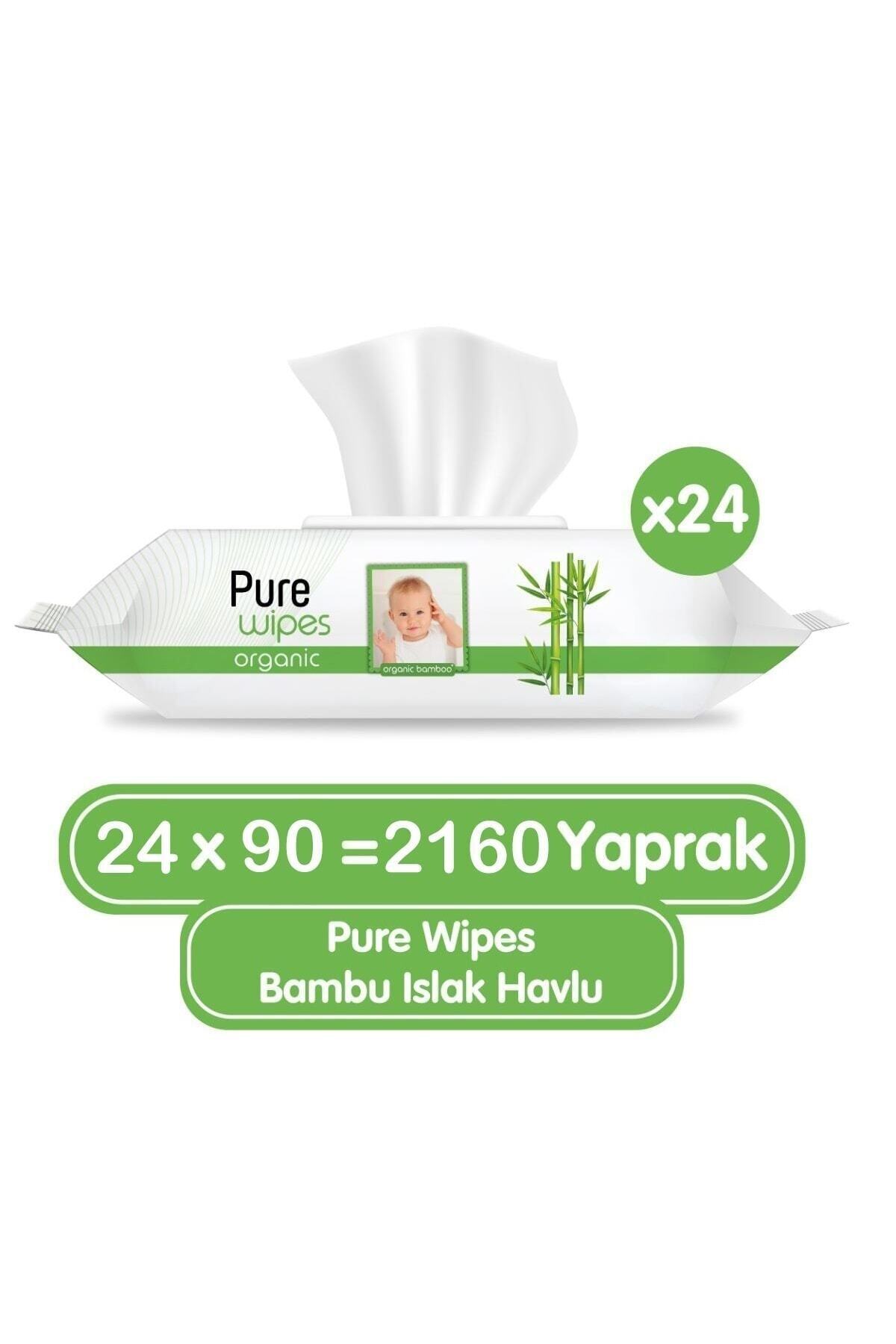 Pure Baby Organik Bambu Özlü Islak Havlu 24×90 (2160 Yaprak) Fiyatı ...