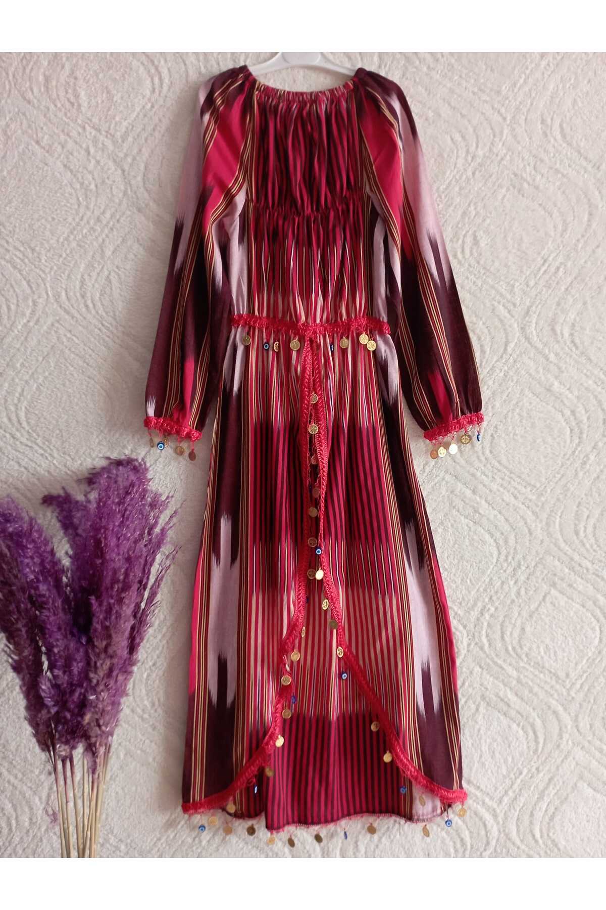 LABELLA COLLECTİON KADIN KEŞAN KUMAŞ ÖNÜ AKSESUARLI UZUN KOLLU LİRALI ELBİSE - Fiyatı, Yorumları