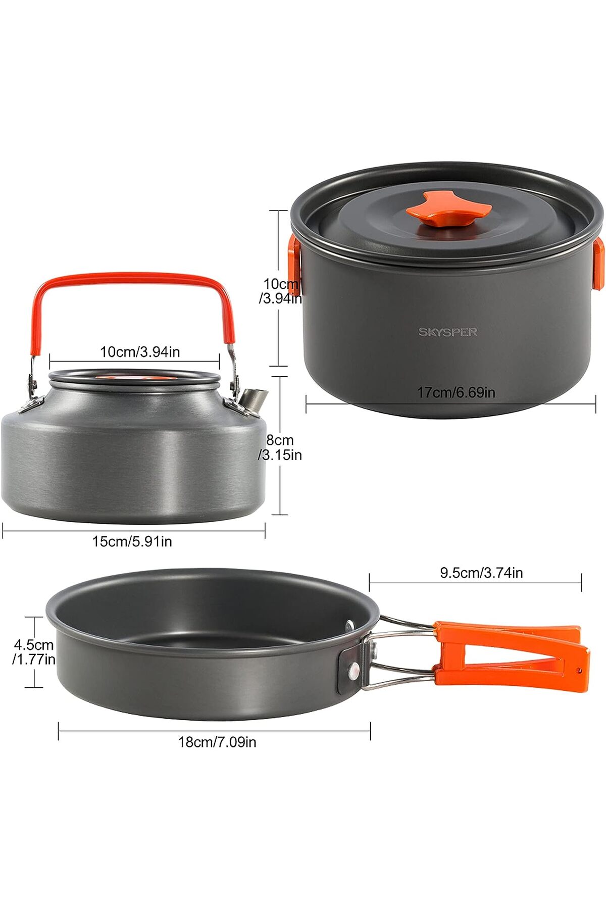 LUPPER Bahçe Kamp Piknik Dış Mekan Pişirme Seti Tava Tencere Çaydanlık ...