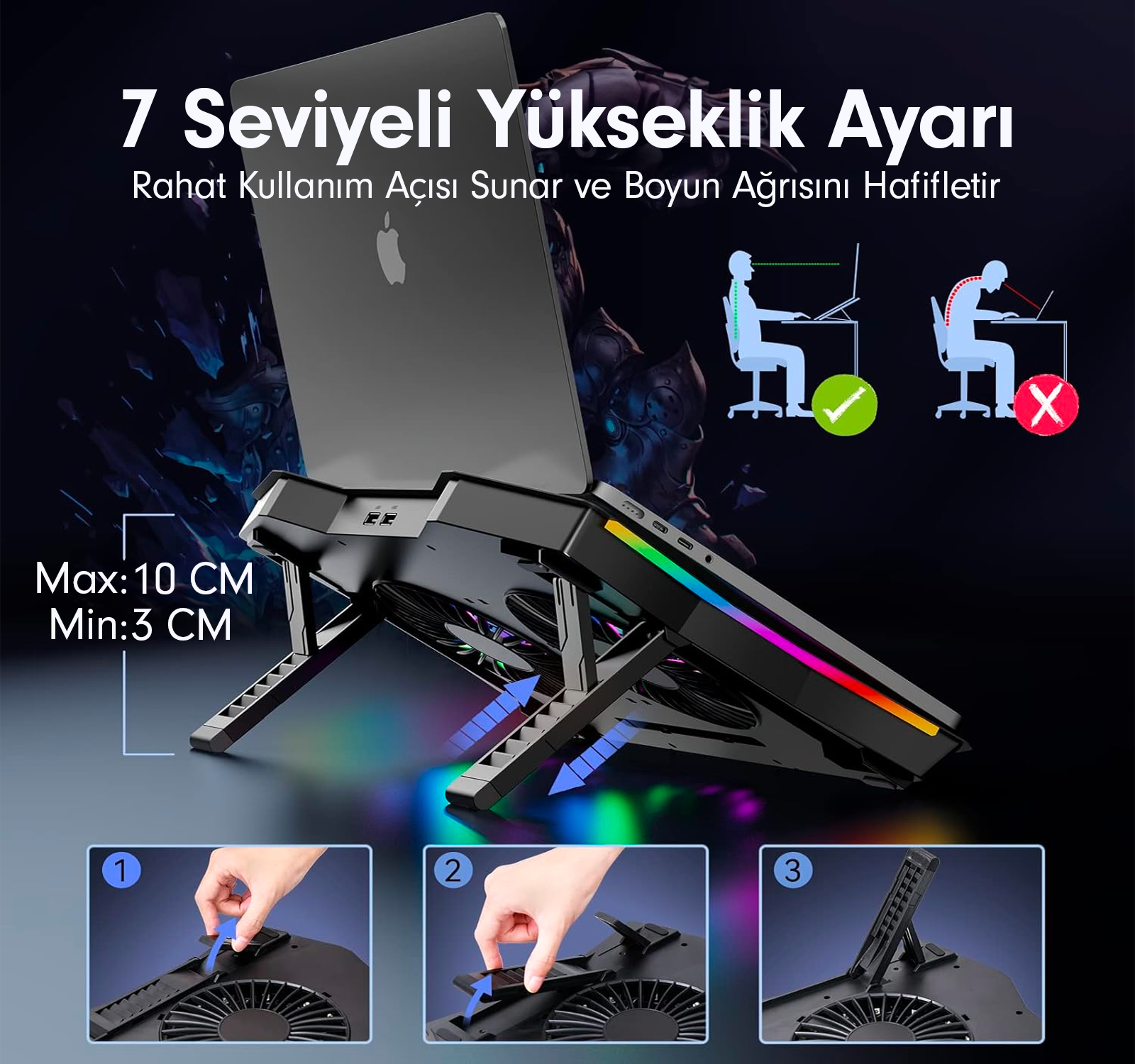 Juo GT RGB Gaming Notebook Soğutucu Fiyatı, Yorumları - Trendyol