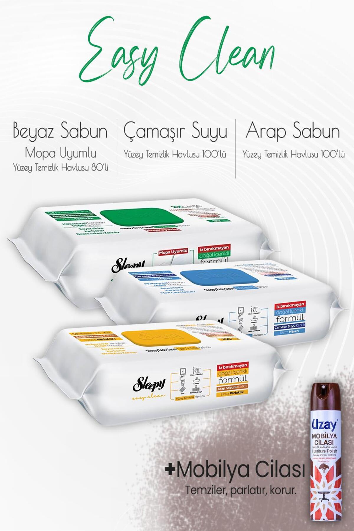 Sleepy Easy Clean Yüzey Temizlik Havlusu Seti ve Mobilya Cilası ...