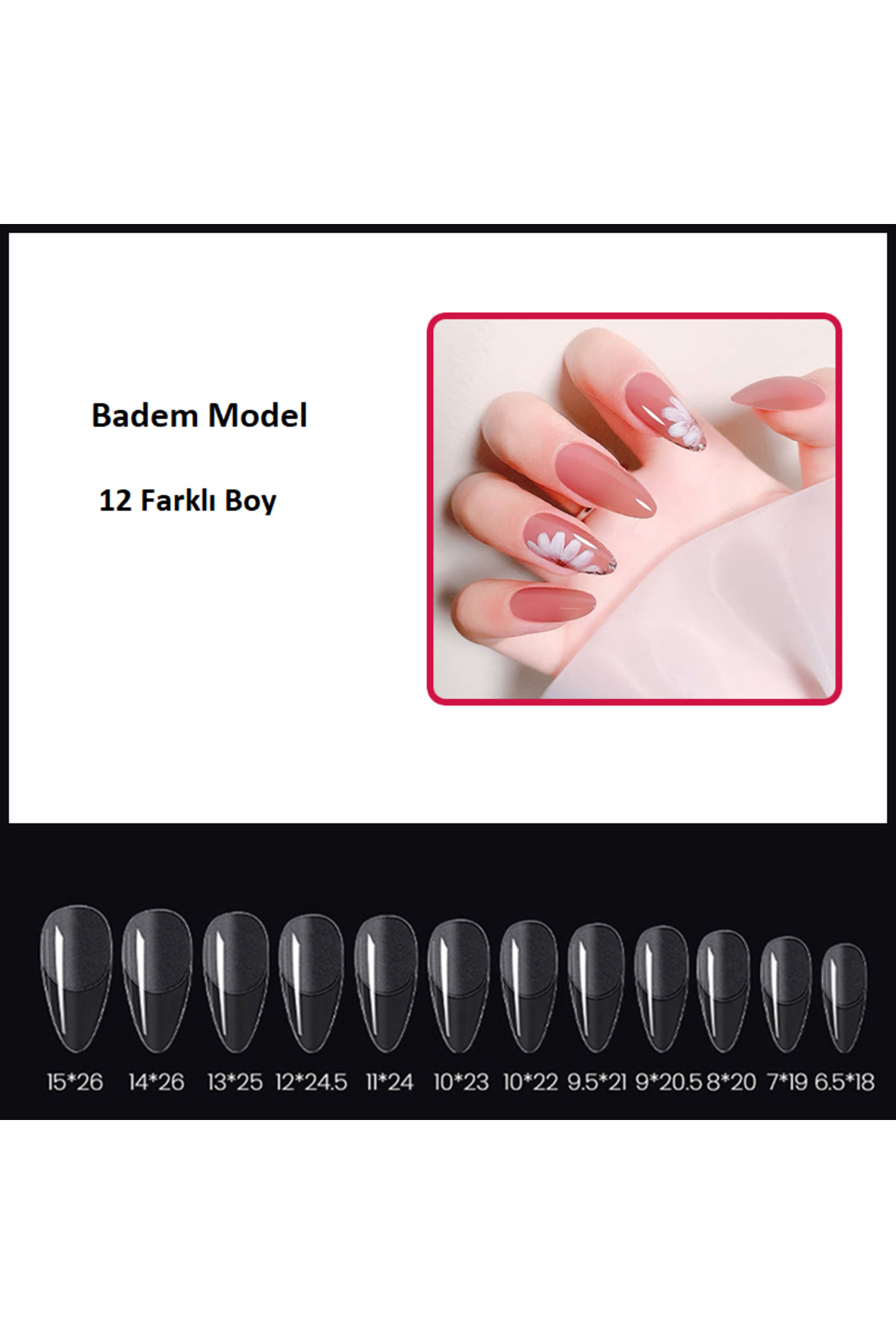 RubaTrend 24 Adet Şeffaf Protez Takma Tırnak Stick Jel Destekli Badem Tipsi Fiyatı, Yorumları ...