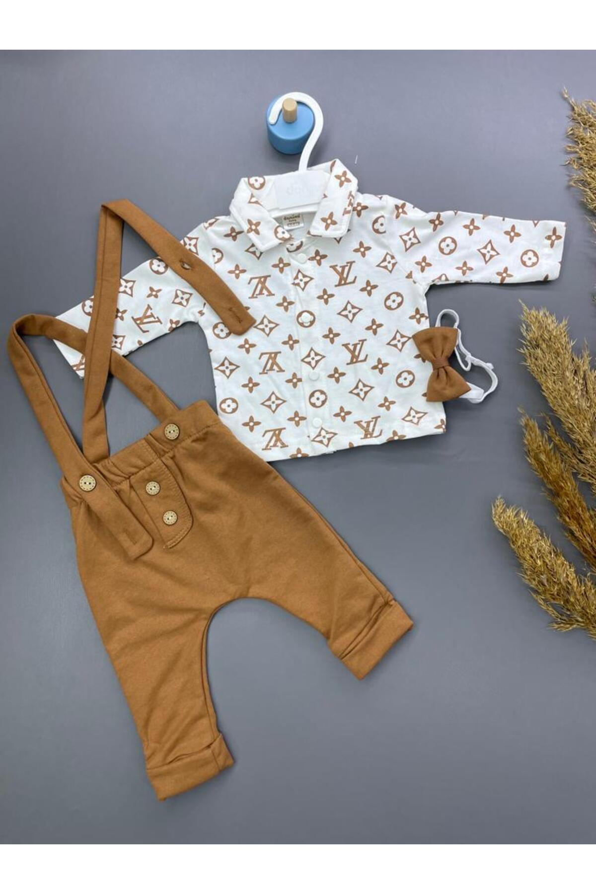 ZİMBOO AHŞAP DÜĞMELİ PAPYONLU ERKEK BEBEK SLOPET TAKIM Fiyatı ...