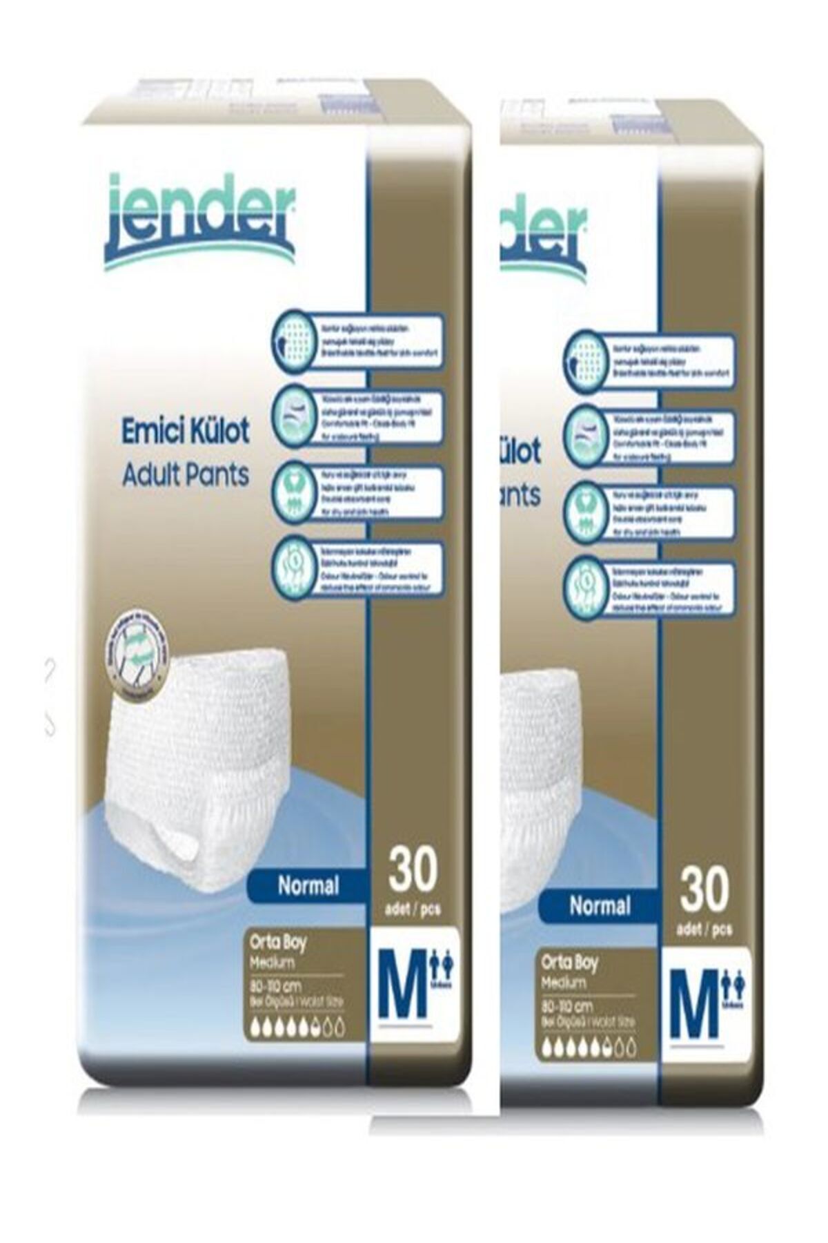 JENDER Emici Külot Yetişkin Bezi Medium 30x2 60 Adet Külot Fiyatı ...