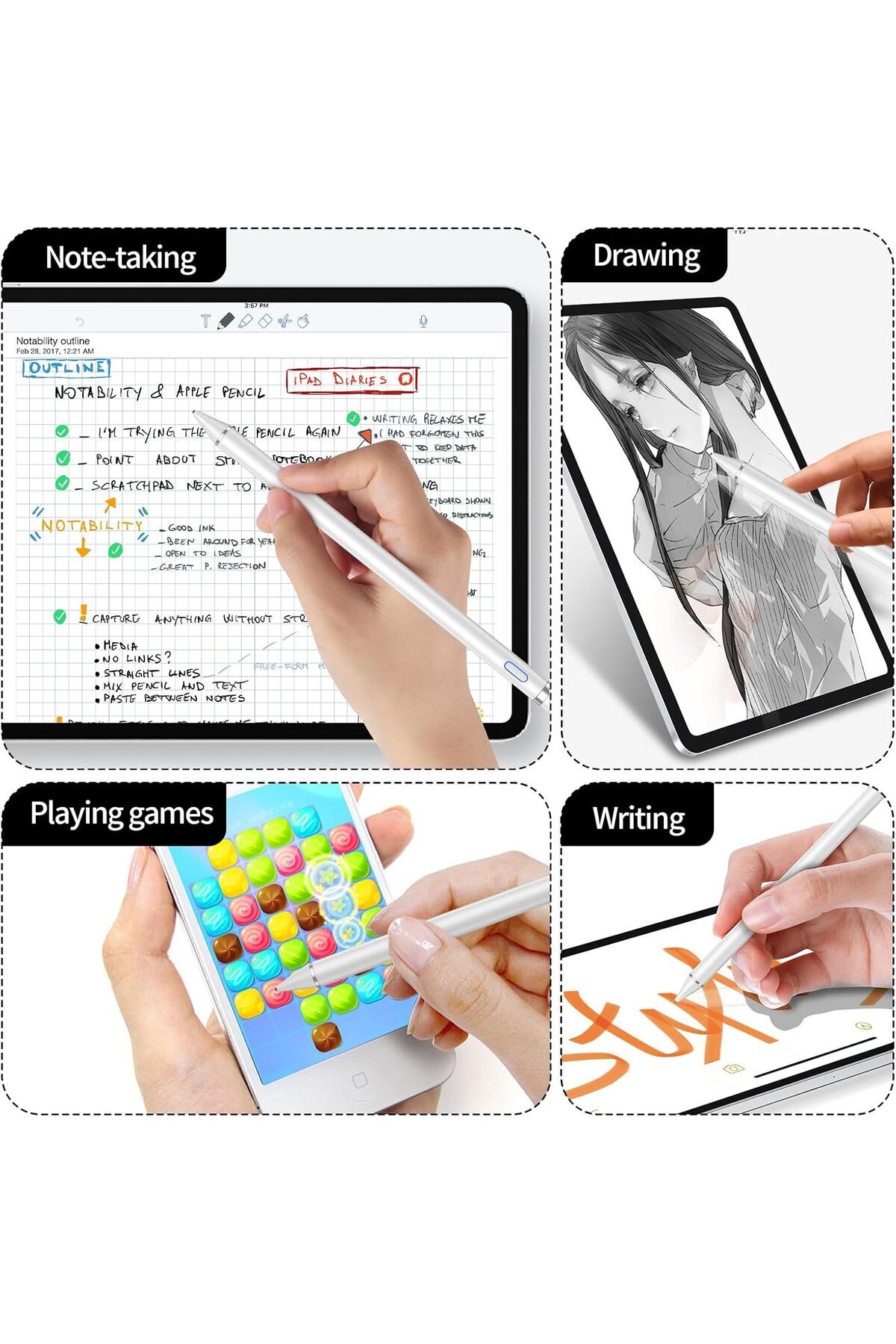 m.tk moveteck Xiaomi Redmi Pad Se 11 inç Uyumlu Android Tablet Kalemi ...