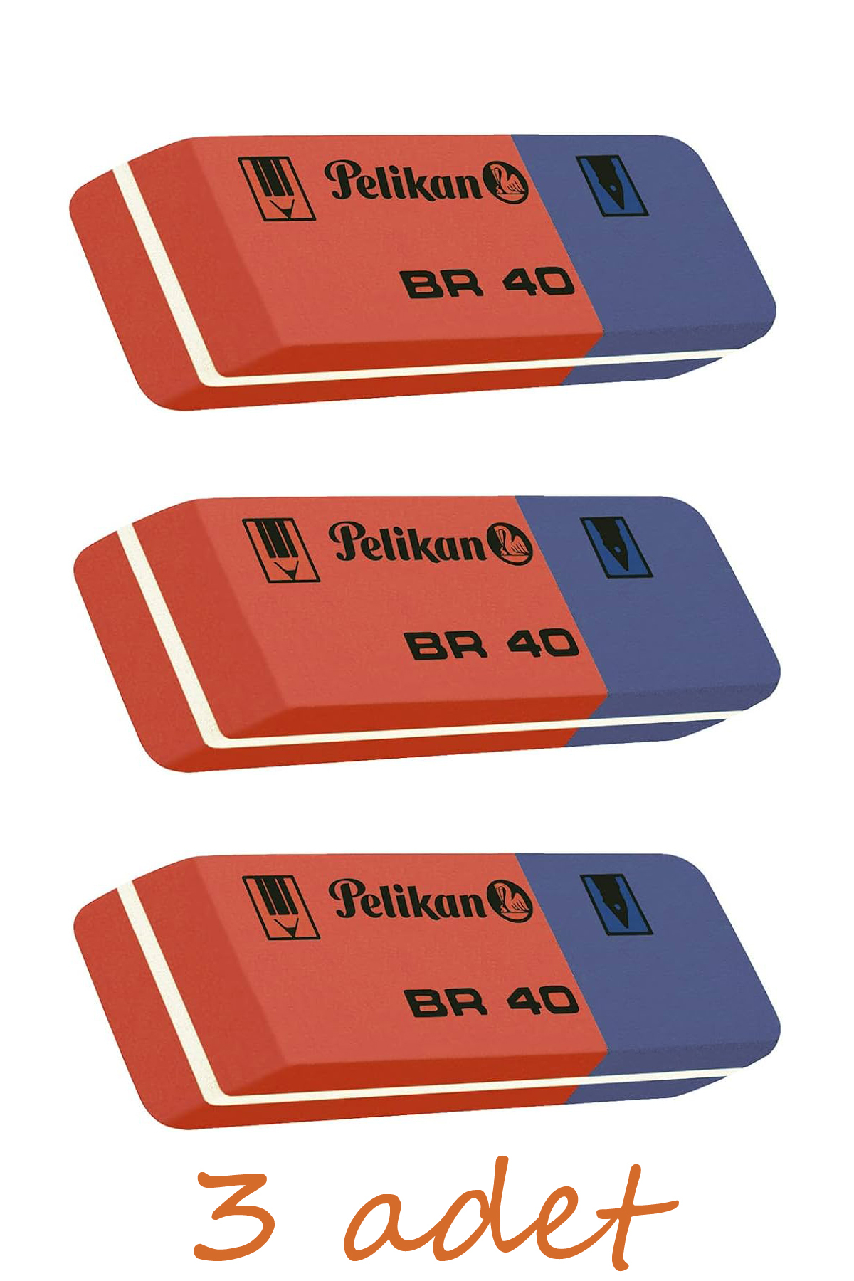 Pelikan br 40 silgi(kurşun kalem+tükenmez kalem) 3 adet - Fiyatı, Yorumları