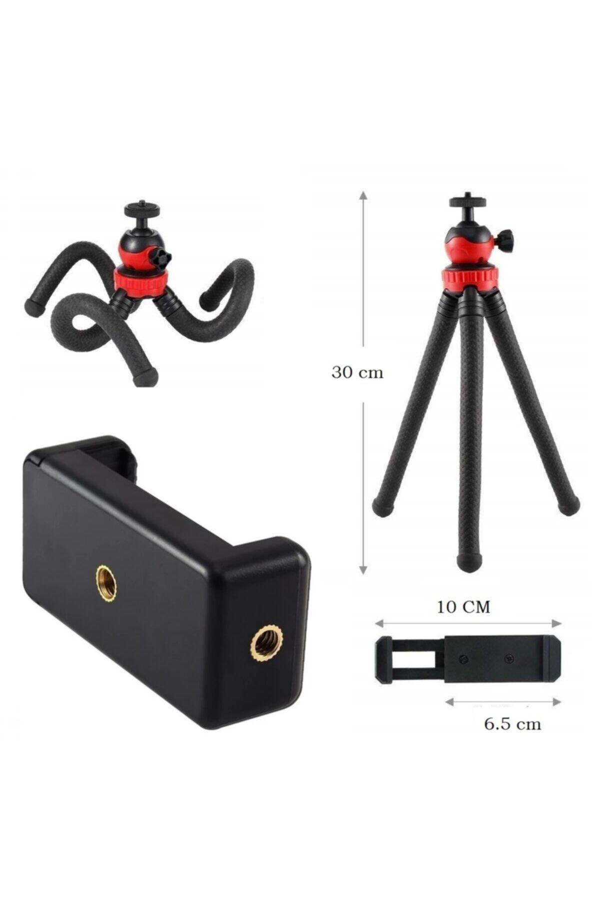 PSGT Esnek Flexible Tripod Kamera Profesyonel Telefon Tutucu 360 Derece Tripot Bluetooth ...