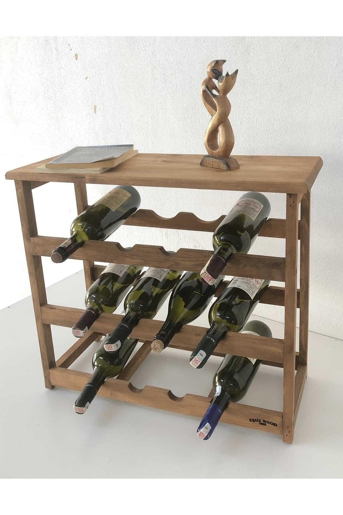 Genel Markalar Ahşap Eskitme 3 Katlı Şaraplık Ve Şişelik Şarap Rafı ...