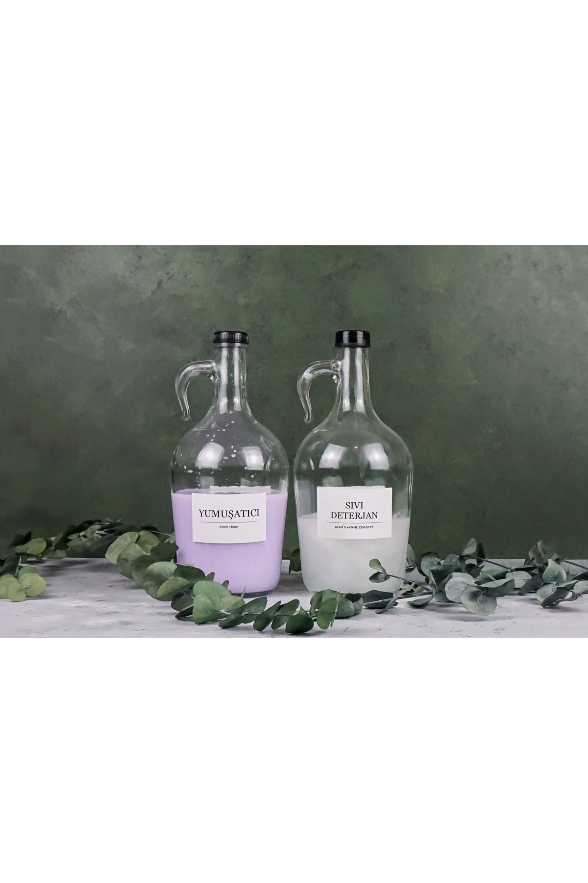 Karçiçeği Home Dekoratif 2'li Cam Deterjan Yumuşatıcı- Sıvı Deterjan ...