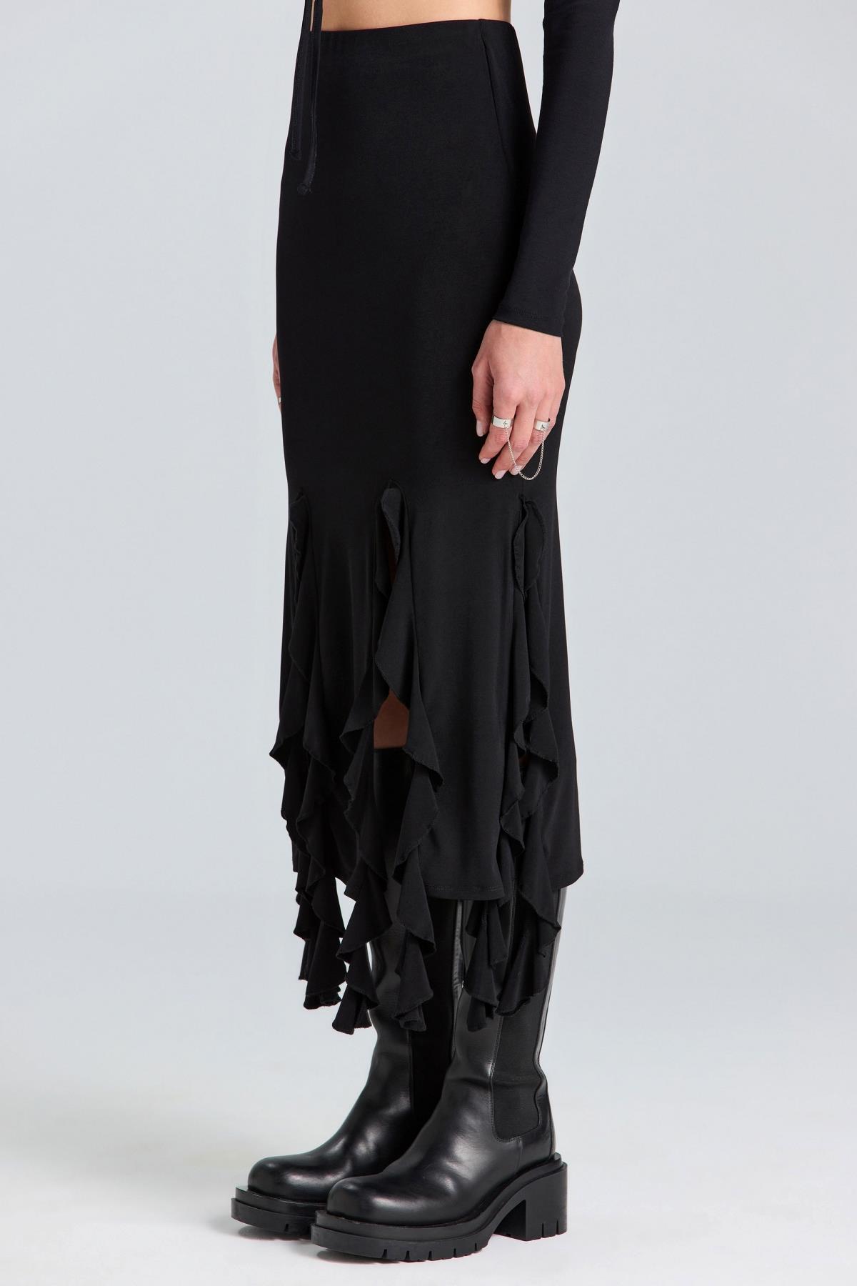 Boutiquen 2783 Fırfırlı Uzun Siyah Etek Fiyatı, Yorumları - Trendyol