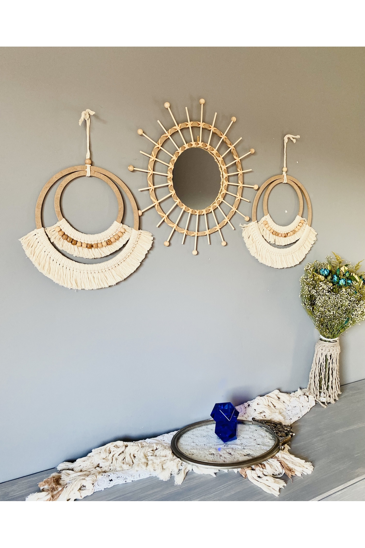 kattuna Wall Art Bohem Makrome Duvar Dekorasyon Ürünü 3lü Set Fiyatı, Yorumları - Trendyol