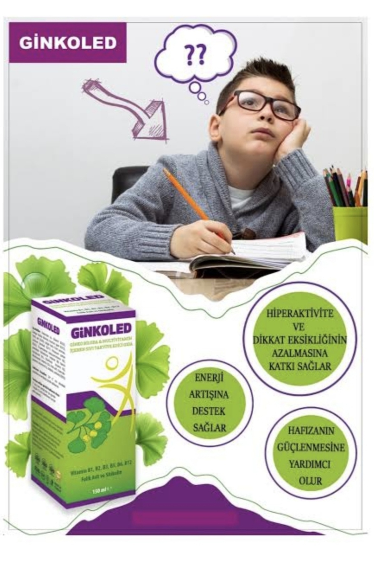 LedaPharma Ginkoled Biloba B1, B2, B3, B5 B6, B12 Içeren Sıvı Takviye ...