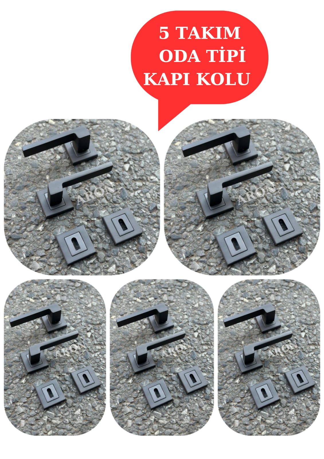 ARON ( 5 Takım ) Sofuoğlu Anka Mat Antrasit Prizma Model Kol ( Oda ...