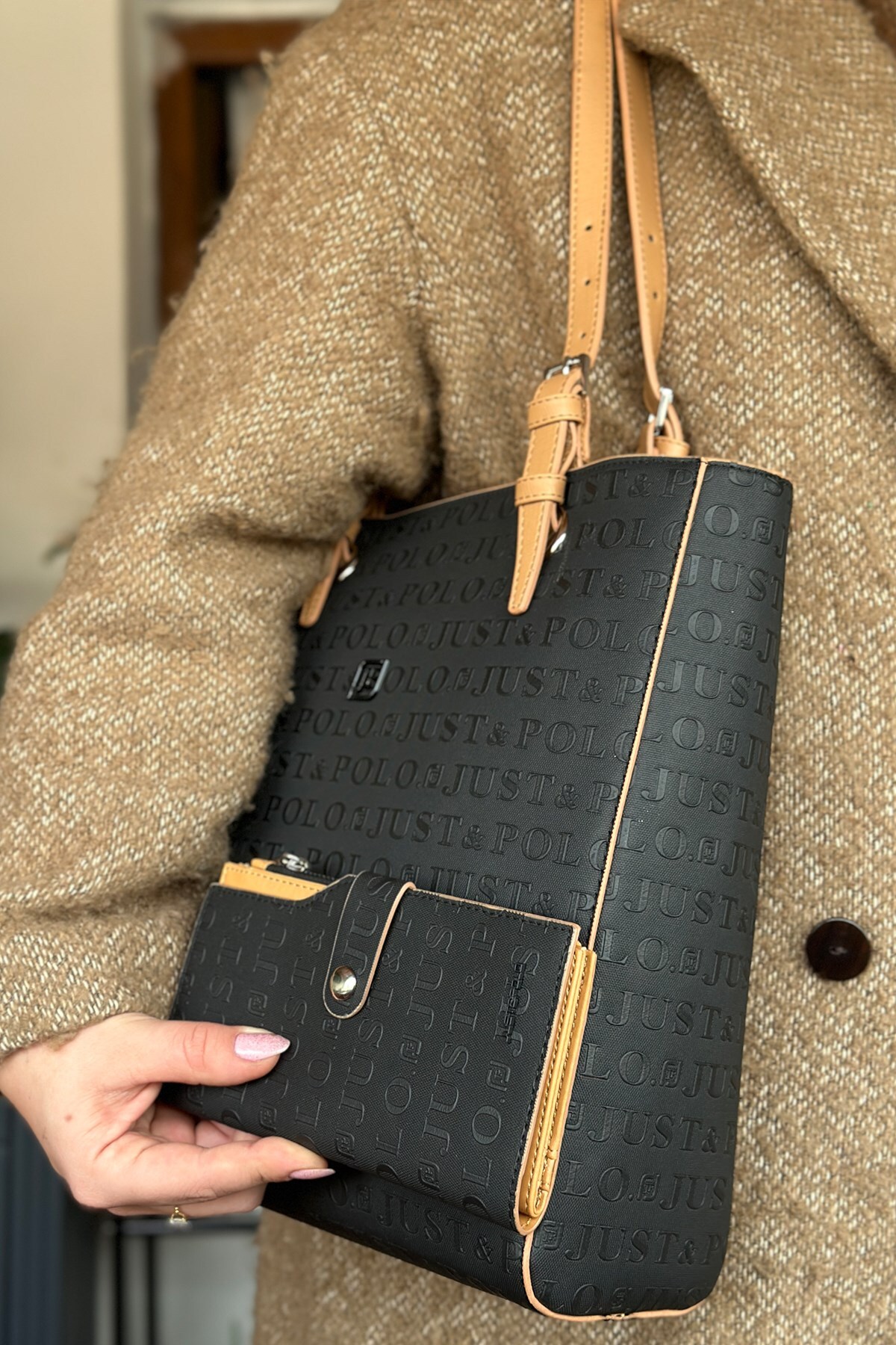 Just Polo Günlük Büyük Boy 4 Bölmeli Günlük Kullanıma Uygun Tote Bag ...