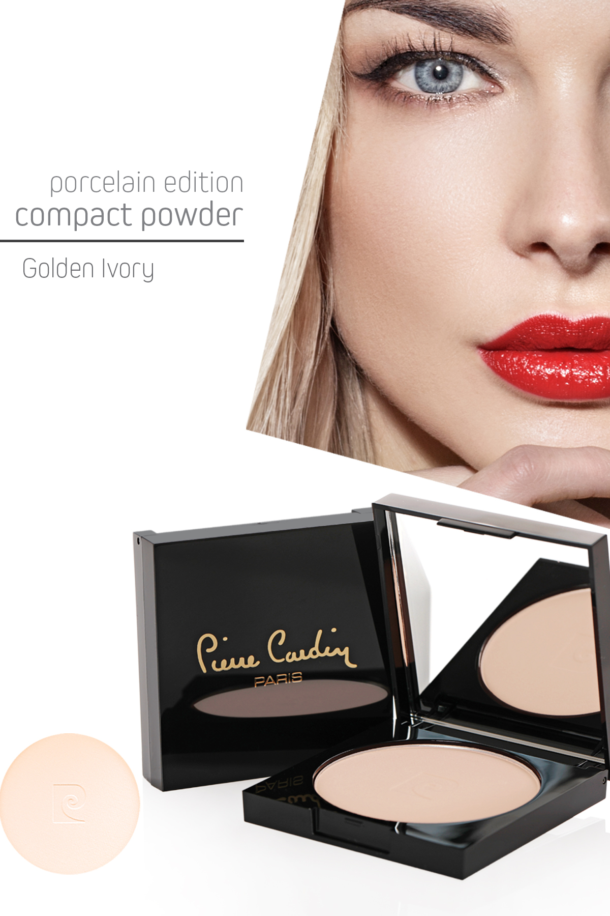 Pierre Cardin Porcelain Edition Compact Powder - Pudra - Golden Ivory ...