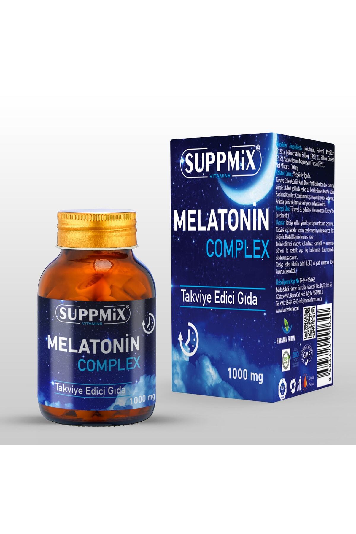 suppmix 3 Mg Melatonin Complex 60 Tablet(MELATONİN,MAGNEZYUM,KALSİYUM ...
