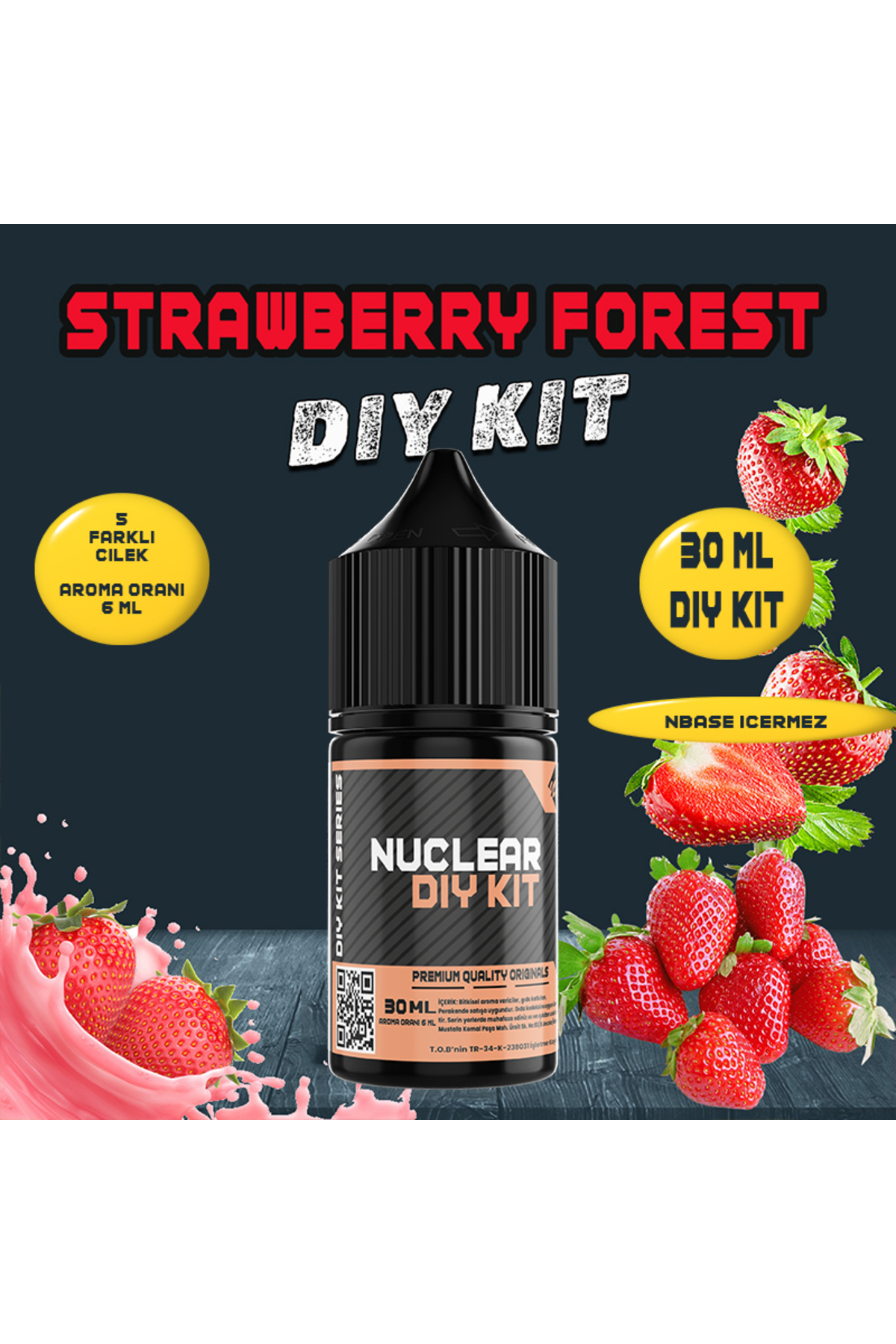 Nuclear Kimya Strawberry Forest - 30 ml Dıy Kit (ŞİŞEDE SADECE 6 ML AROMA VARDIR HAZIR DEĞİLDİR ...