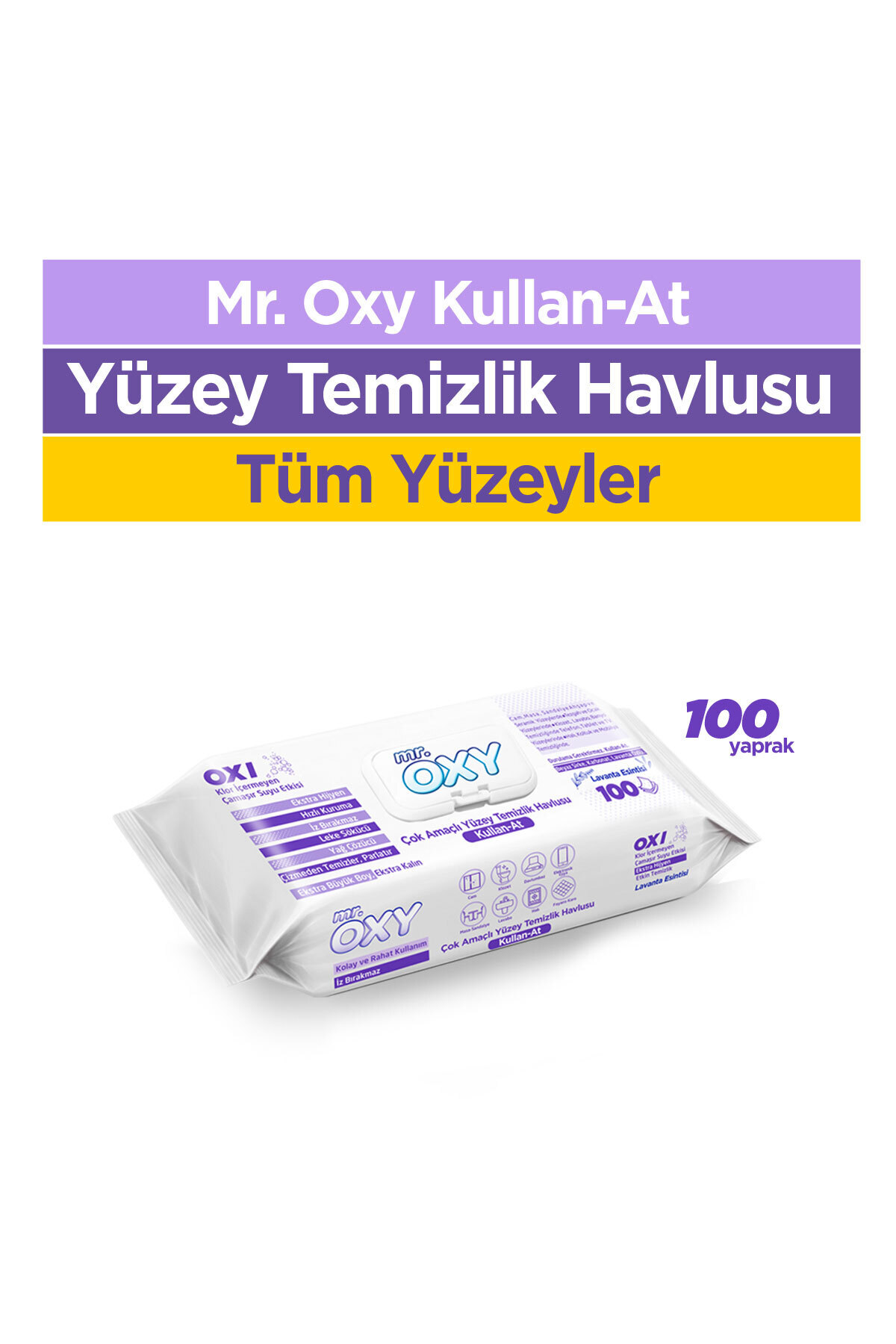 MR.OXY Mr. Oxy Kullan-At Lavanta Kokulu Yüzey Temizlik Havlusu 100 ...
