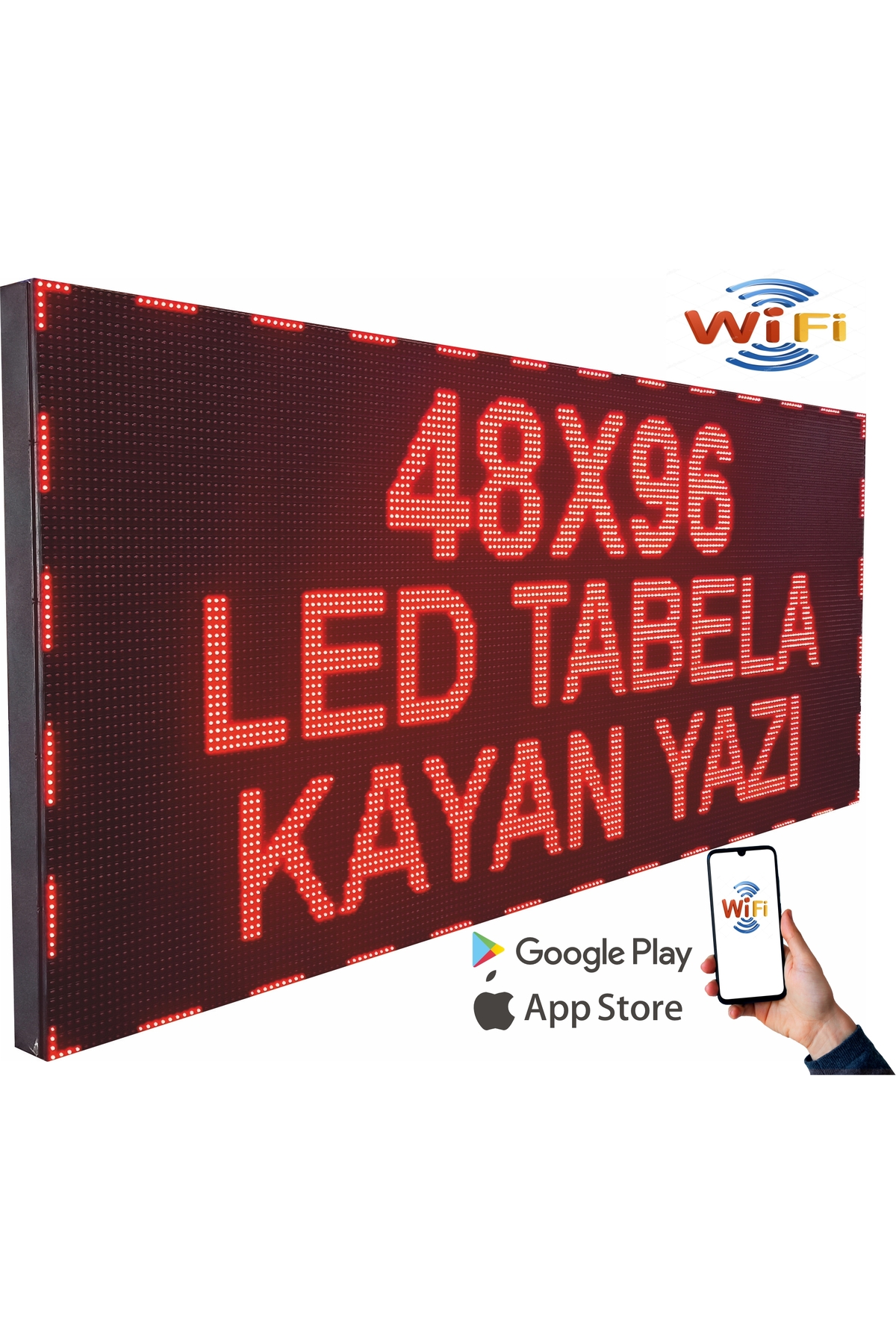 GKGD LED TABELA 48x96CM TEK TARAFLI KIRMIZI KAYAN YAZI-WİFİ Fiyatı, Yorumları - Trendyol