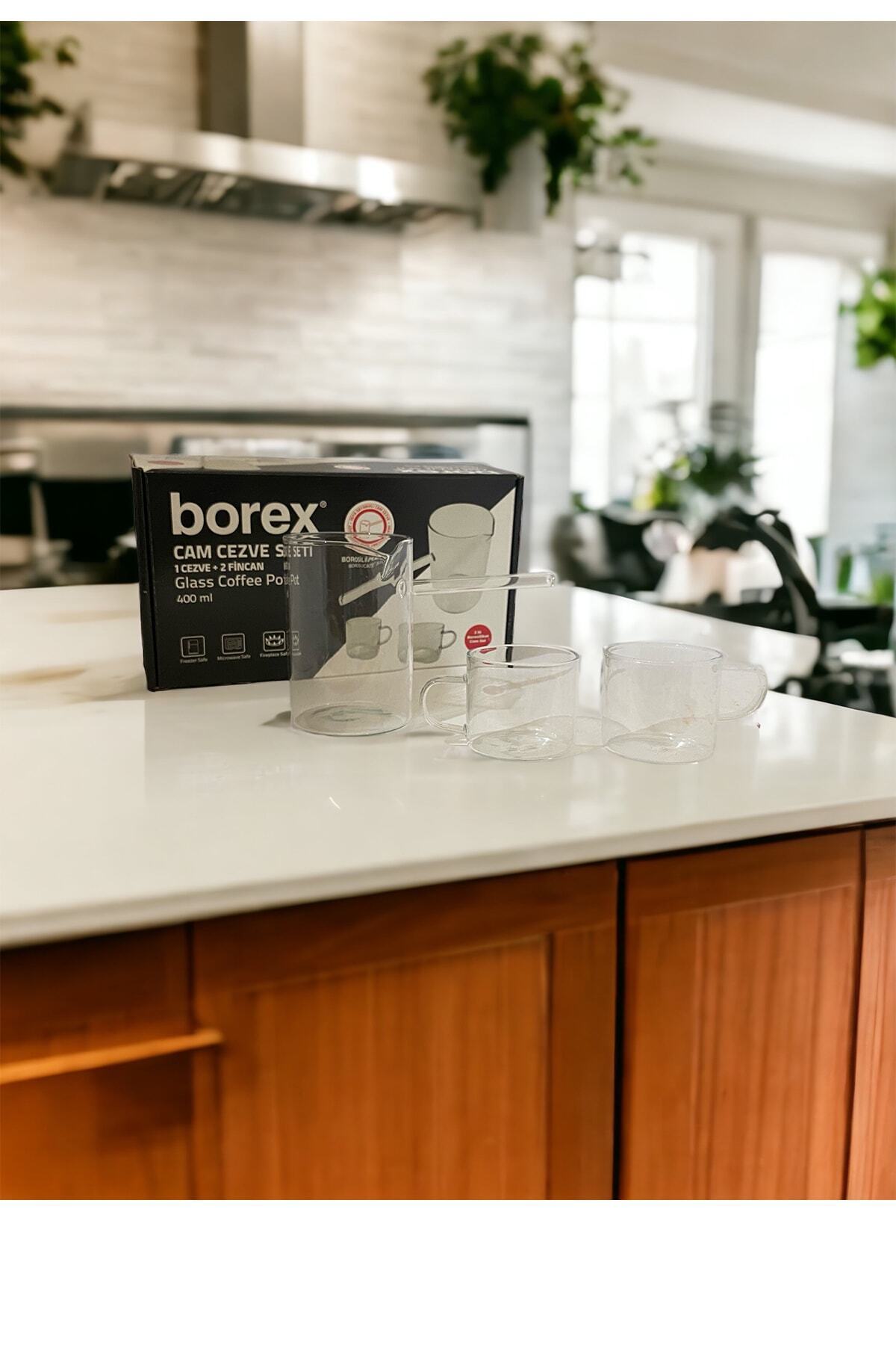 BOREX Cam cezve seti & borosilikat ısıya dayanıklı cam cezve seti 3'lü ...