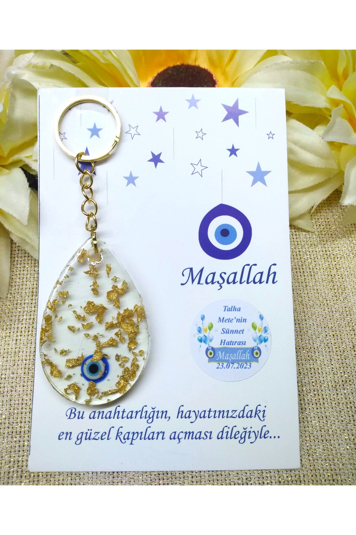 Murat Süs Nazar Boncuk Motifli Damla Epoksi Anahtarlık Sünnet Şekeri ...