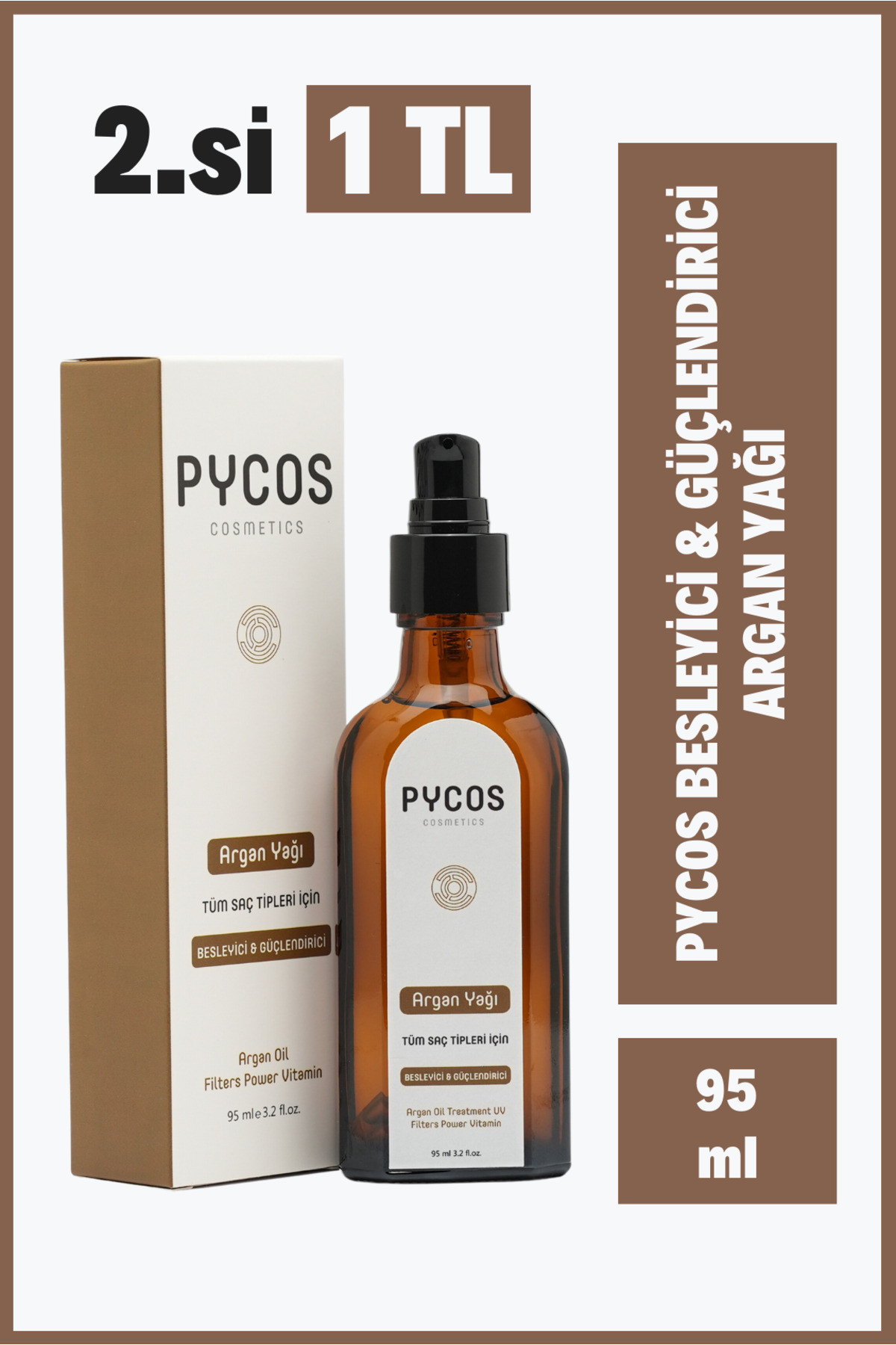 PYCOS COSMETICS Argan Yağı 95 Ml, Saç Uzatıcı , Güçlendirici, Kırılma ...