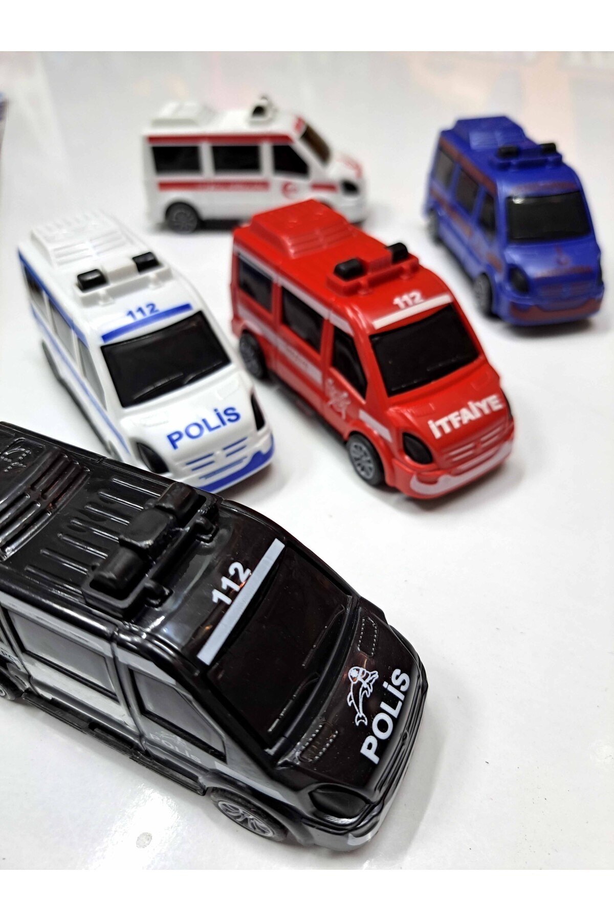 ALYTOYS Araç Set 5 Adet Çek Bırak 112 Acil Minibüs Set Ambulans Itfaiye ...