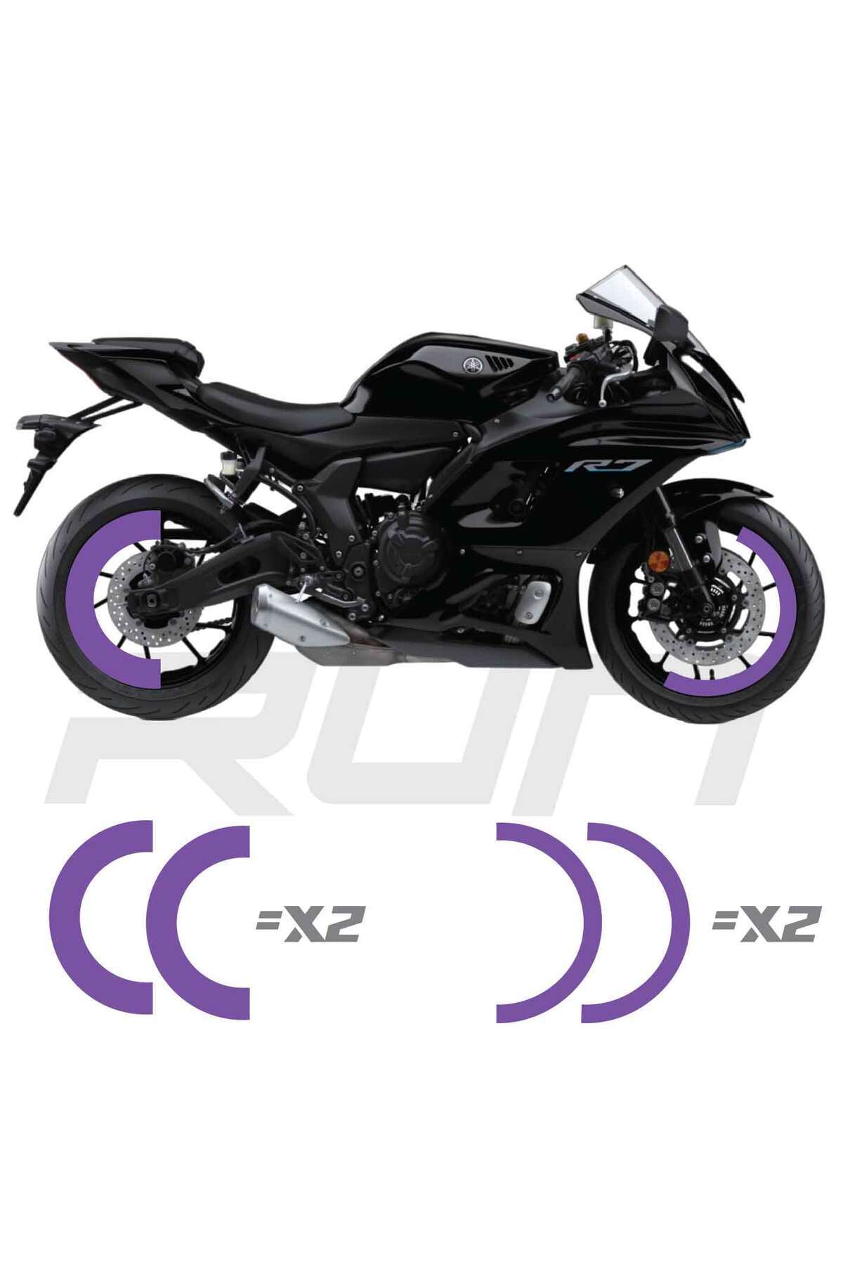 Run Grafik Shop Mt07-600rr-r1 Ön 120 Arka 180 Ebat Uyumlu Yarım Jant ...