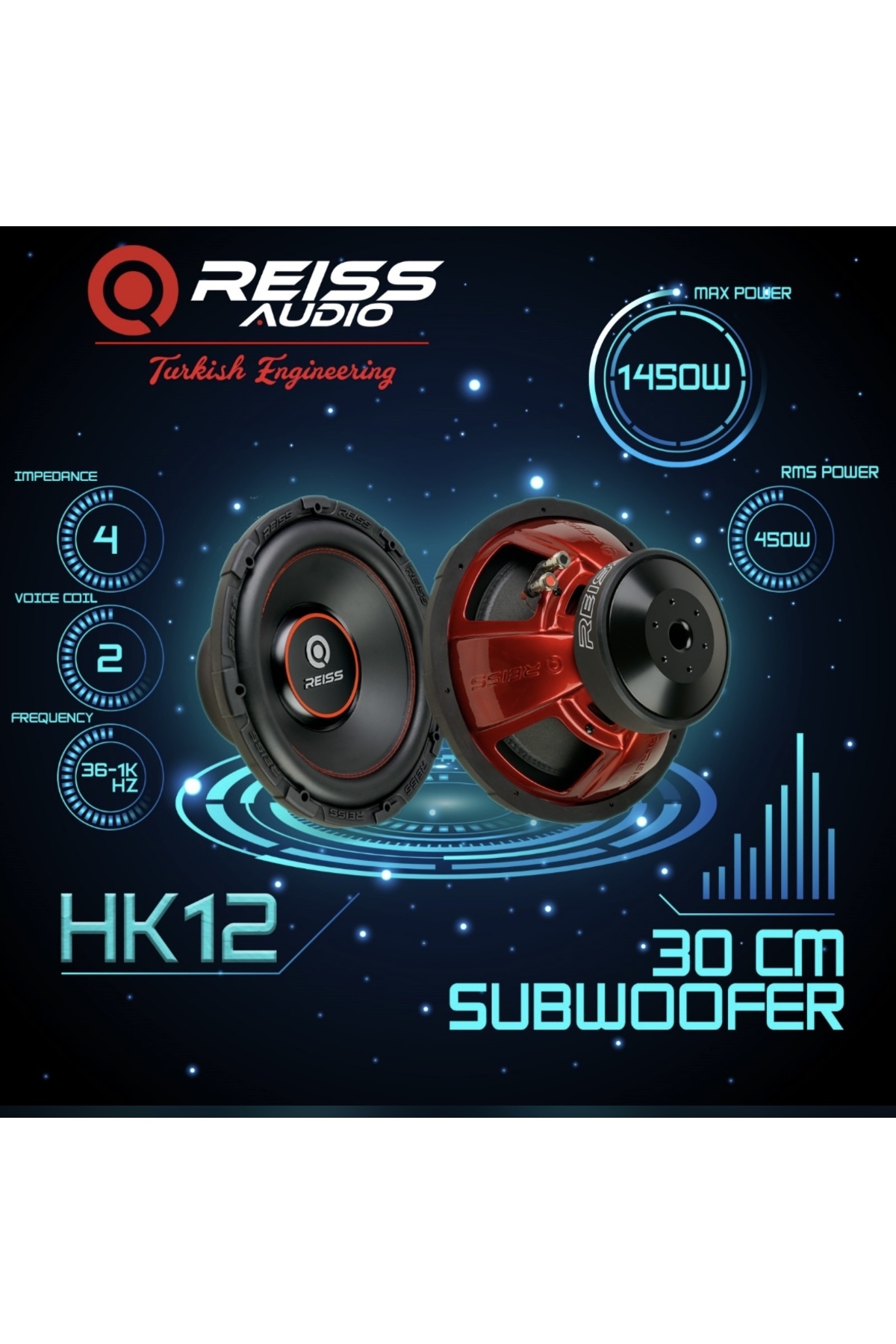 Reiss Rs-hk12 1450wat 450w Rms 30cm Subwoofer Bas Deprem Serisi ...