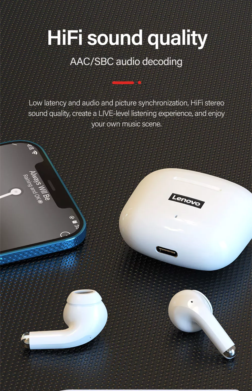 LENOVO LP40 LivePods TWS Bluetooth 5.0 Kablosuz Kulaklık Siyah - Fiyatı, Yorumları