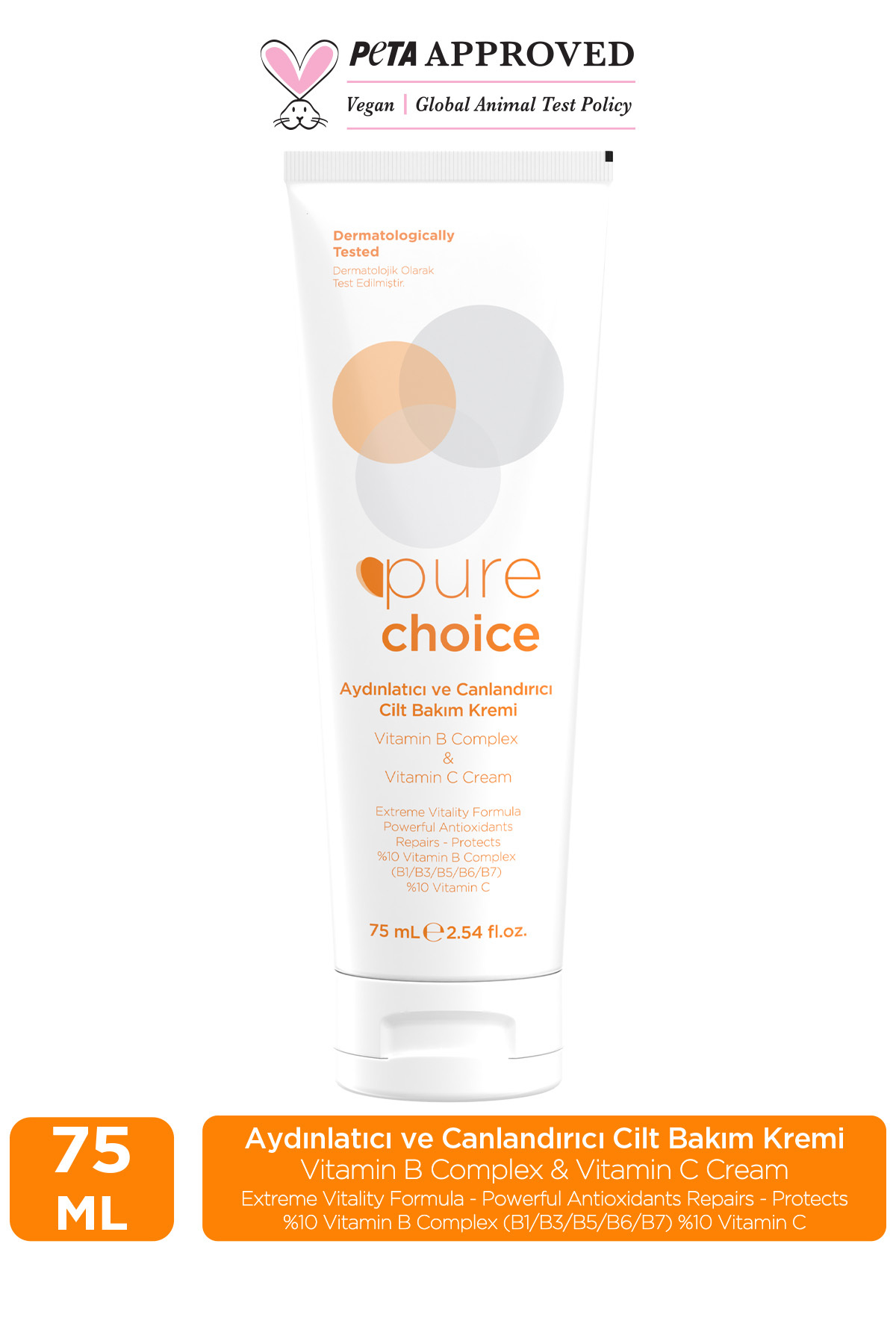 Pure Choice Vitamin C ve Vitamin B Complex Cilt Bakım Kremi 75 ML (%10 ...