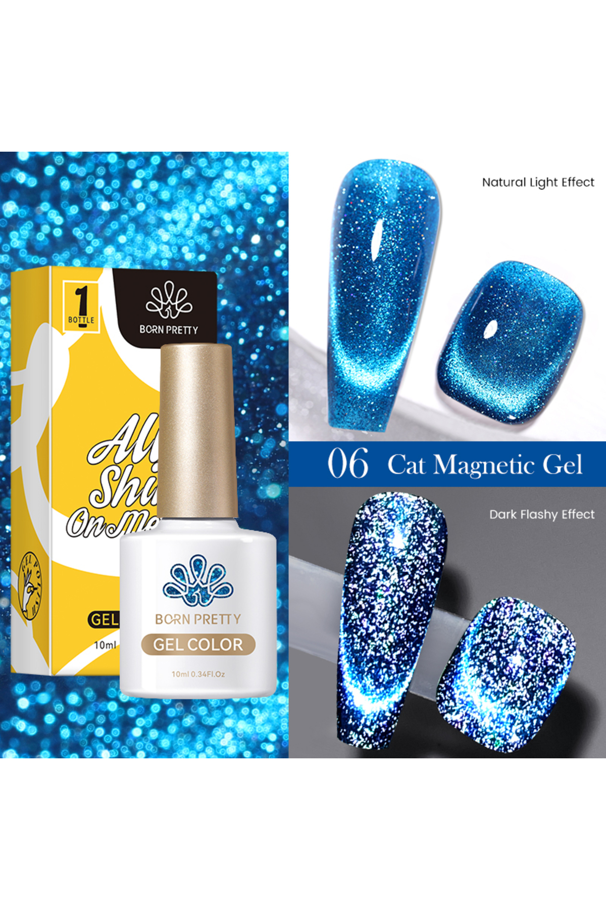 Born Pretty 10ML REFLEKTÖRLÜ KEDİ GÖZÜ MANYETİK (REFLECTIVE CAT EYE MAGNETIC) KALICI OJE Fiyatı ...