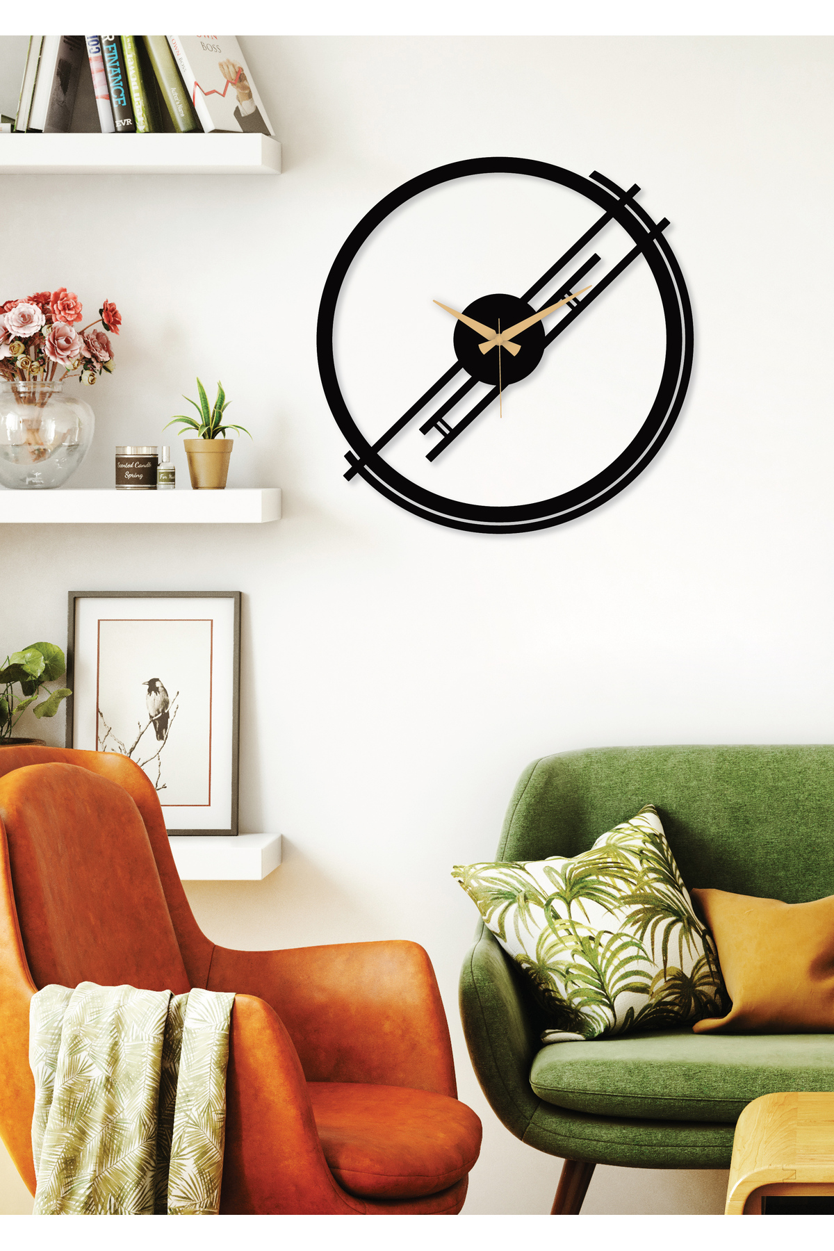 Gowpenart Inspire Modern Metal Siyah Duvar Saati - Ev / Ofis Saati ...