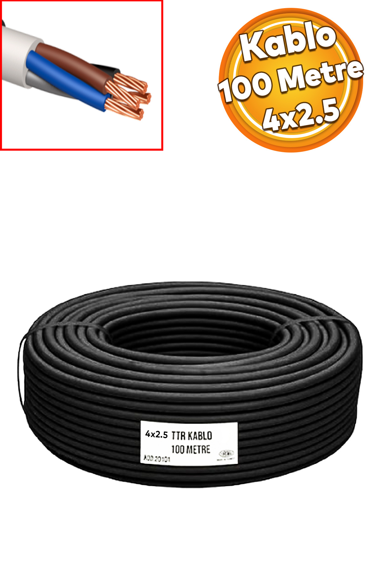 Badem10 TTR CCA Çok Telli Elektrik Kablosu Topraklı Bakır İletken ...