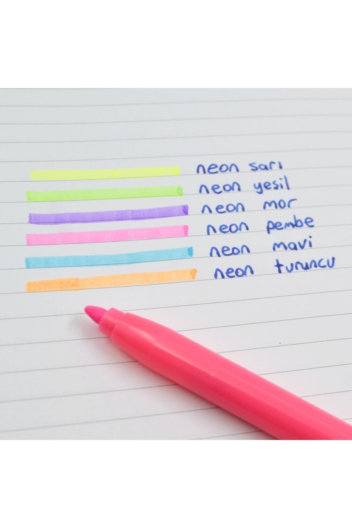 Pensan Kalem Tipi Neon Fosforlu Kalem 6 Renk Blister (99095) Fiyatı ...