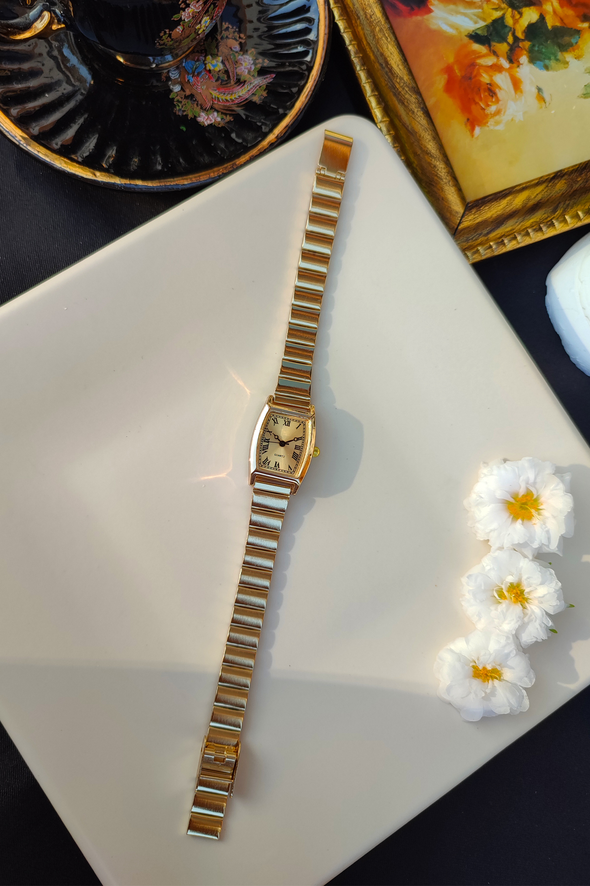 Parlé Bien Kadın Gold Uzun Vintage Blok Kordon Kol Saati Fiyatı ...