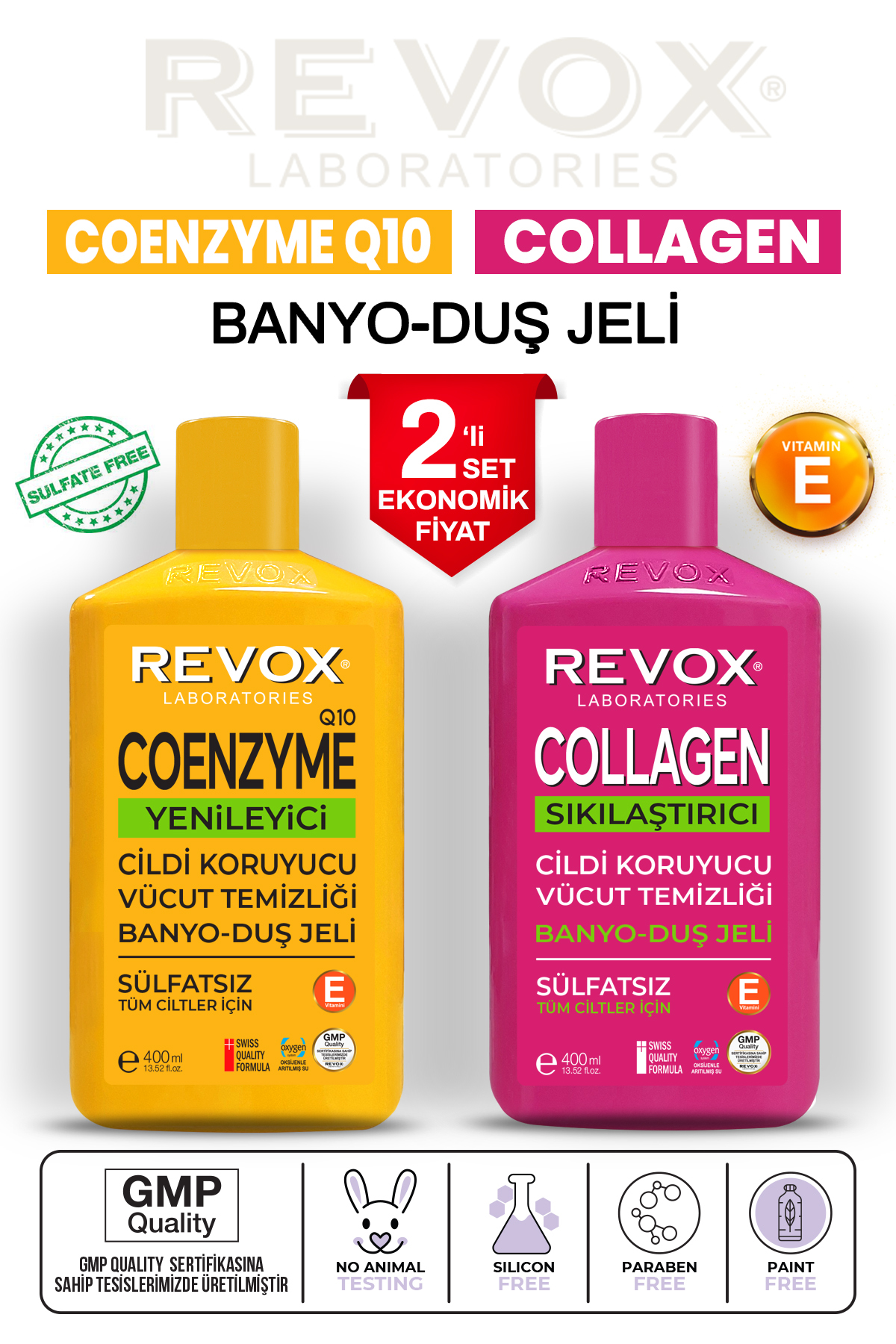 Revox Coenzyme Q10 Cildi Yenileyici + Collagen Sıkılaştırıcı Duş Jeli ...