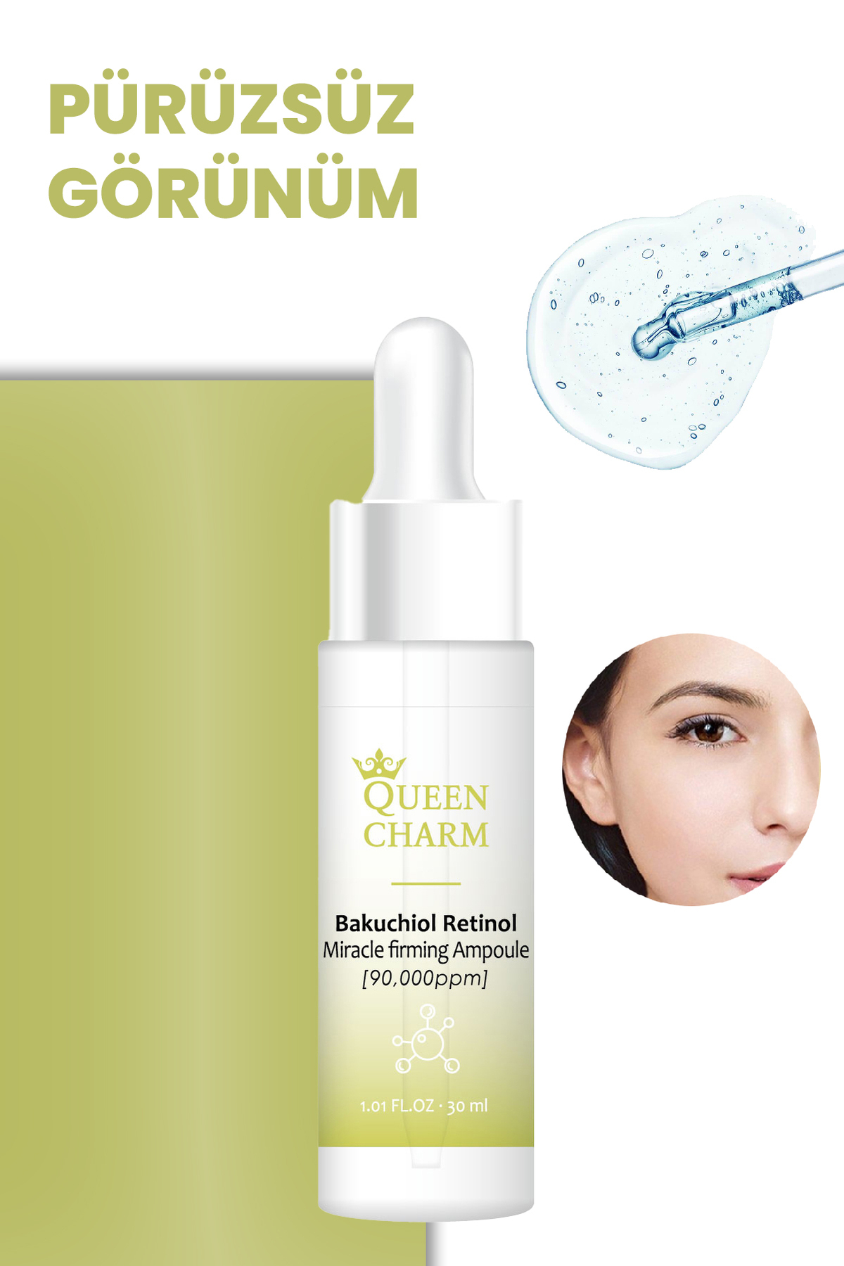 QUEEN CHARM Sıkılaştırıcı Bachuchiol Miracle Firming Retinol %01 Serum ...