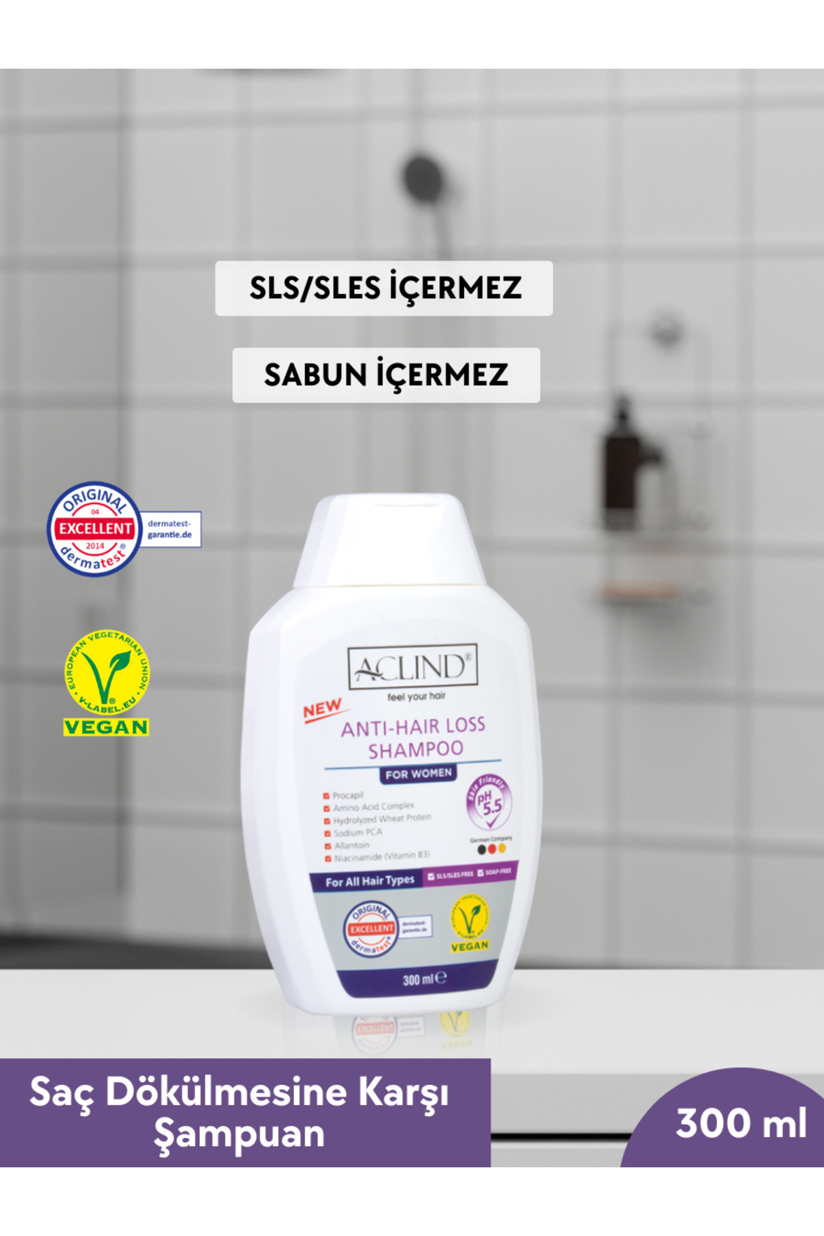 Aclind ® Antı-haır Loss Shampoo For Women 300 Ml | Kadınlar Için Saç ...