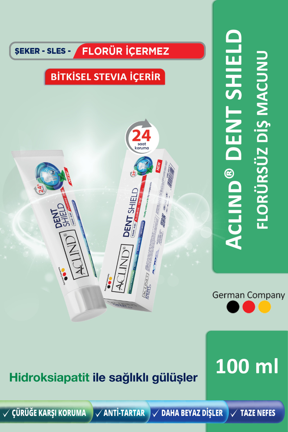 Aclind ® Dent Shield 100 ml | Florür Içermeyen Diş Macunu Fiyatı ...