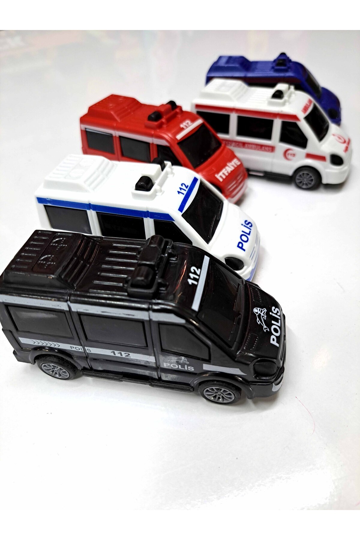 ALYTOYS Araç Set 5 Adet Çek Bırak 112 Acil Minibüs Set Ambulans Itfaiye ...