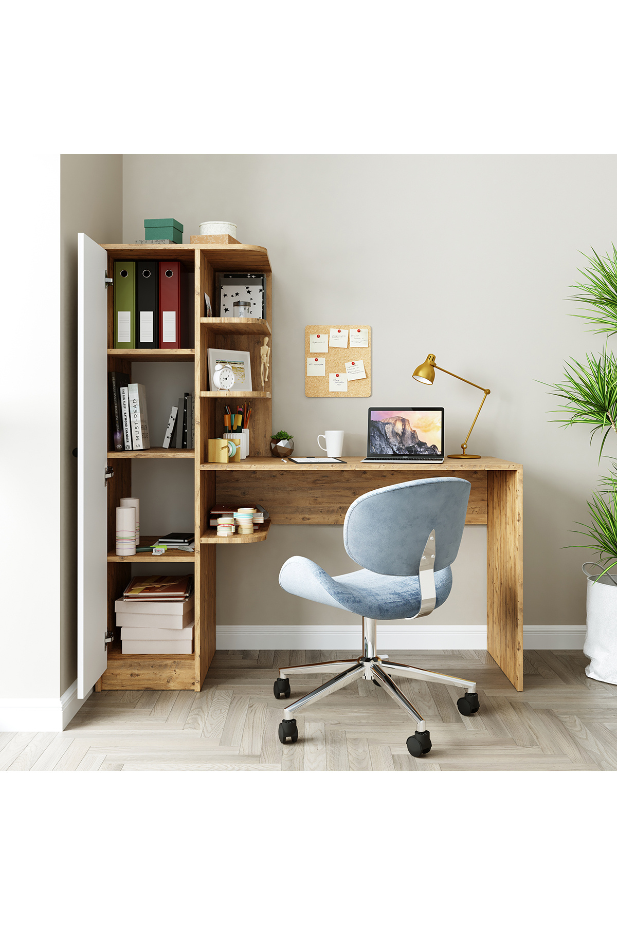 ROOMART ROMA RAFLI ÇALIŞMA MASASI , ÇALIŞMA OFİS MASASI SOL DOLAPLI ...