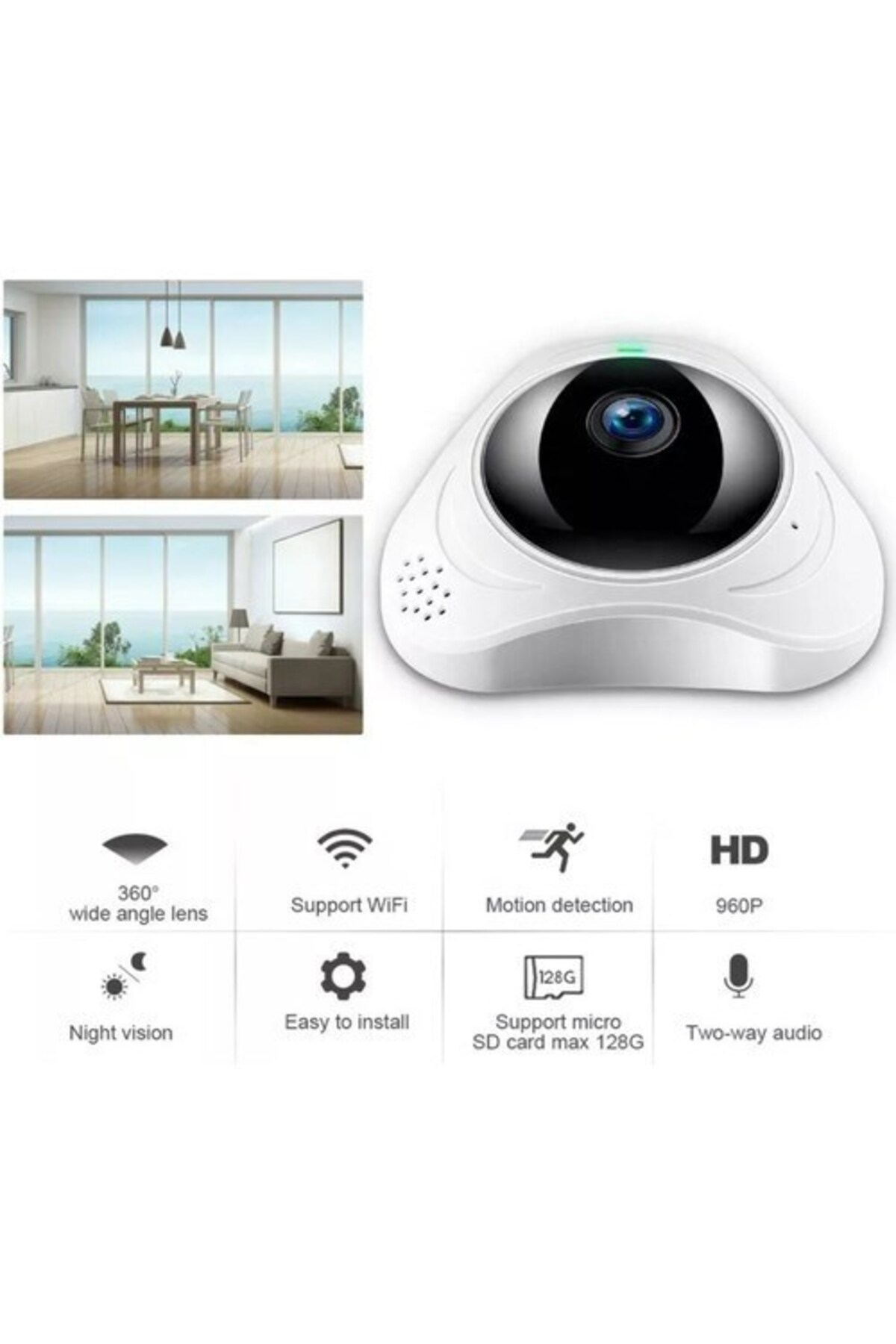 AteşTech 360 Görüşlü Hd Mini Ufo Kamera Tavan Tipi Kablosuz Ip Kamera KS-607 Fiyatı, Yorumları ...