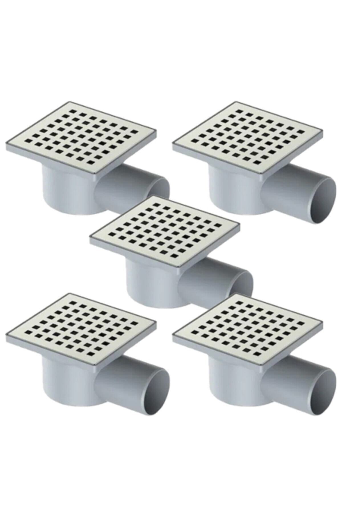 Maxiflow Line 10x10 Ø50 Yandan Çıkışlı Krom Izgaralı Yer Süzgeci 5 Adet ...