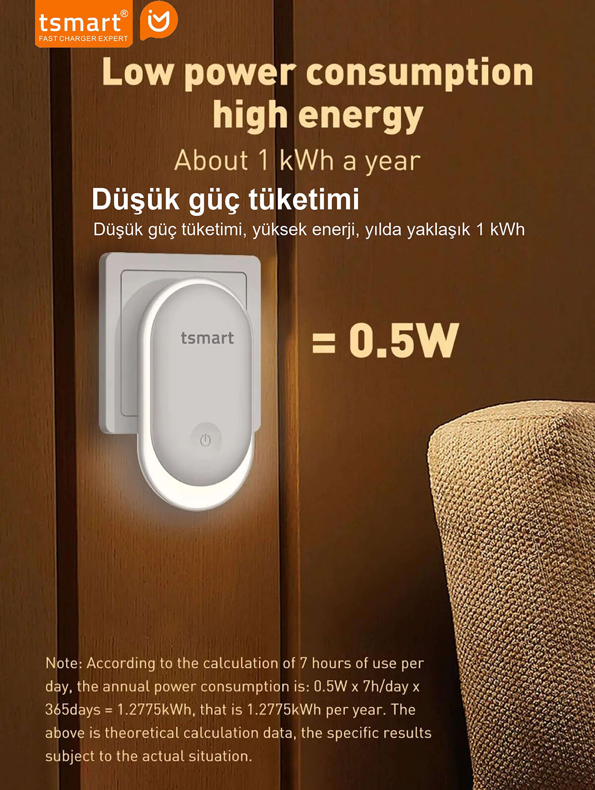 Tsmart Prize Takılabilen Karanlık Sensörlü Led Gece Lambası - Fiyatı, Yorumları