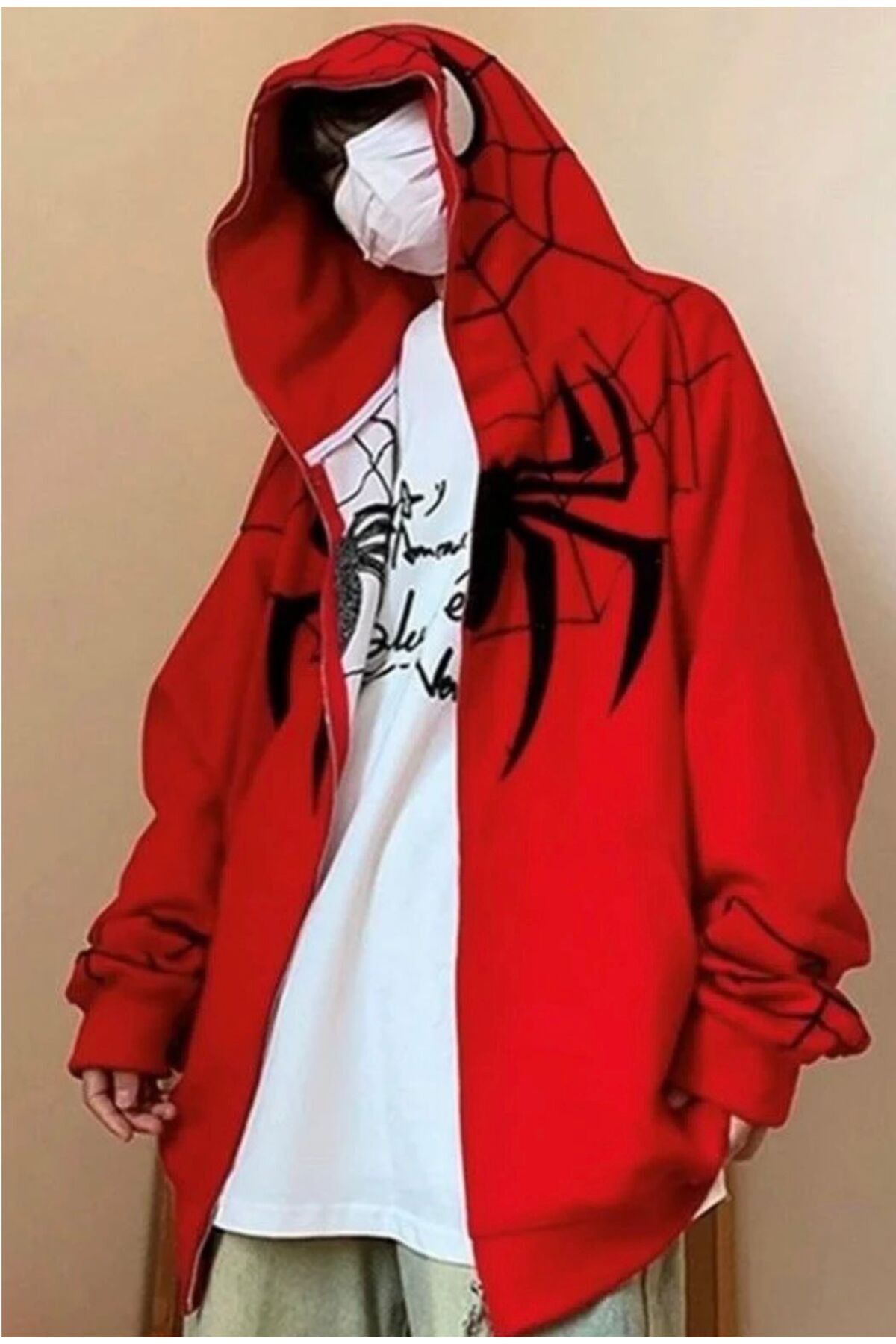 BROOD's Kırmızı Gothic Spider-man Maske Unisex Oversize 2 İplik ...