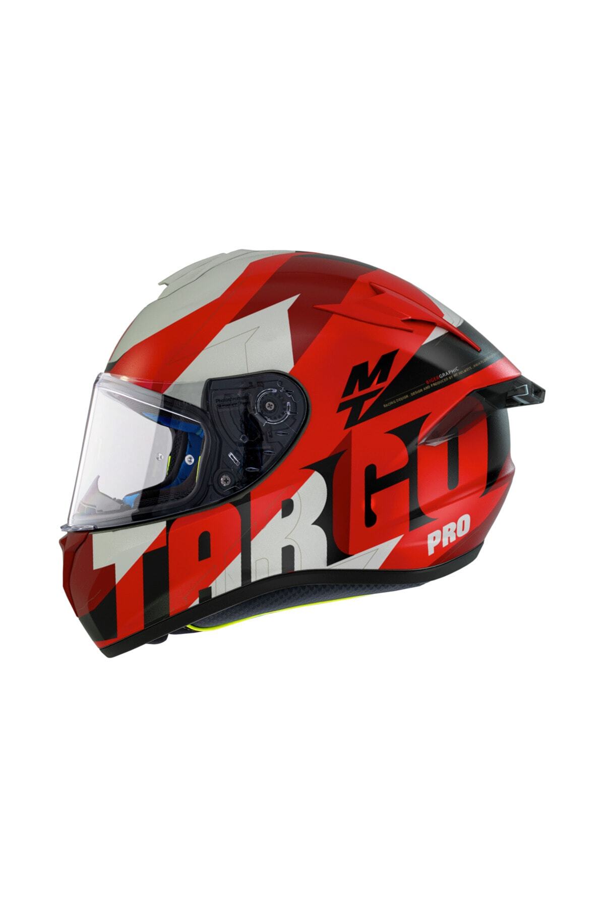 Genel Markalar MT KASK MT TARGO PRO BİGER C5 MATT PERL RED ŞEFFAF ...
