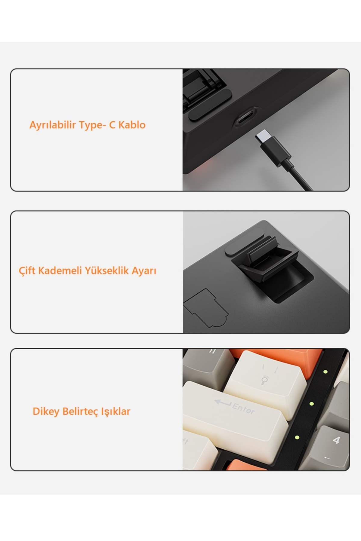 Leaven K780 Kompakt Mekanik Oyuncu Klavyesi-Hot swap-78 Tuş-Switch ...