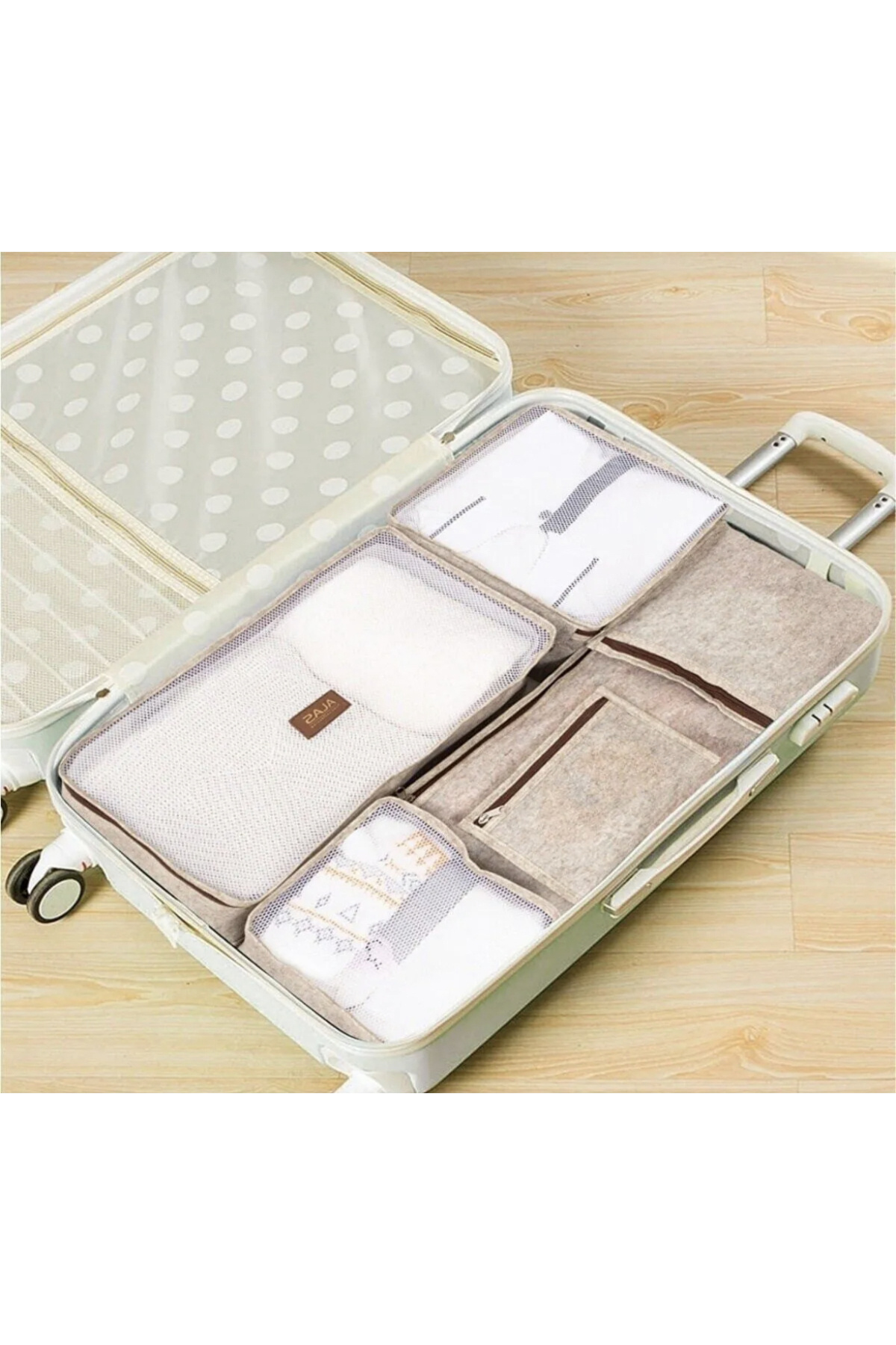 ALAS Deri Detaylı 6'lı Set Bavul Içi Düzenleyici, Bavul Organizer ...